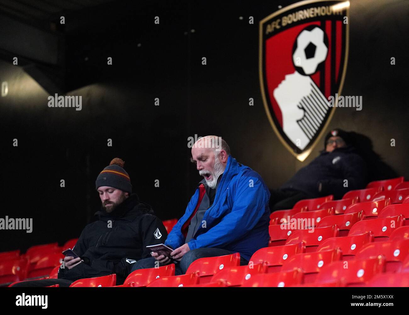 Bournemouth fans in the stands ahead of the Premier League match at the ...