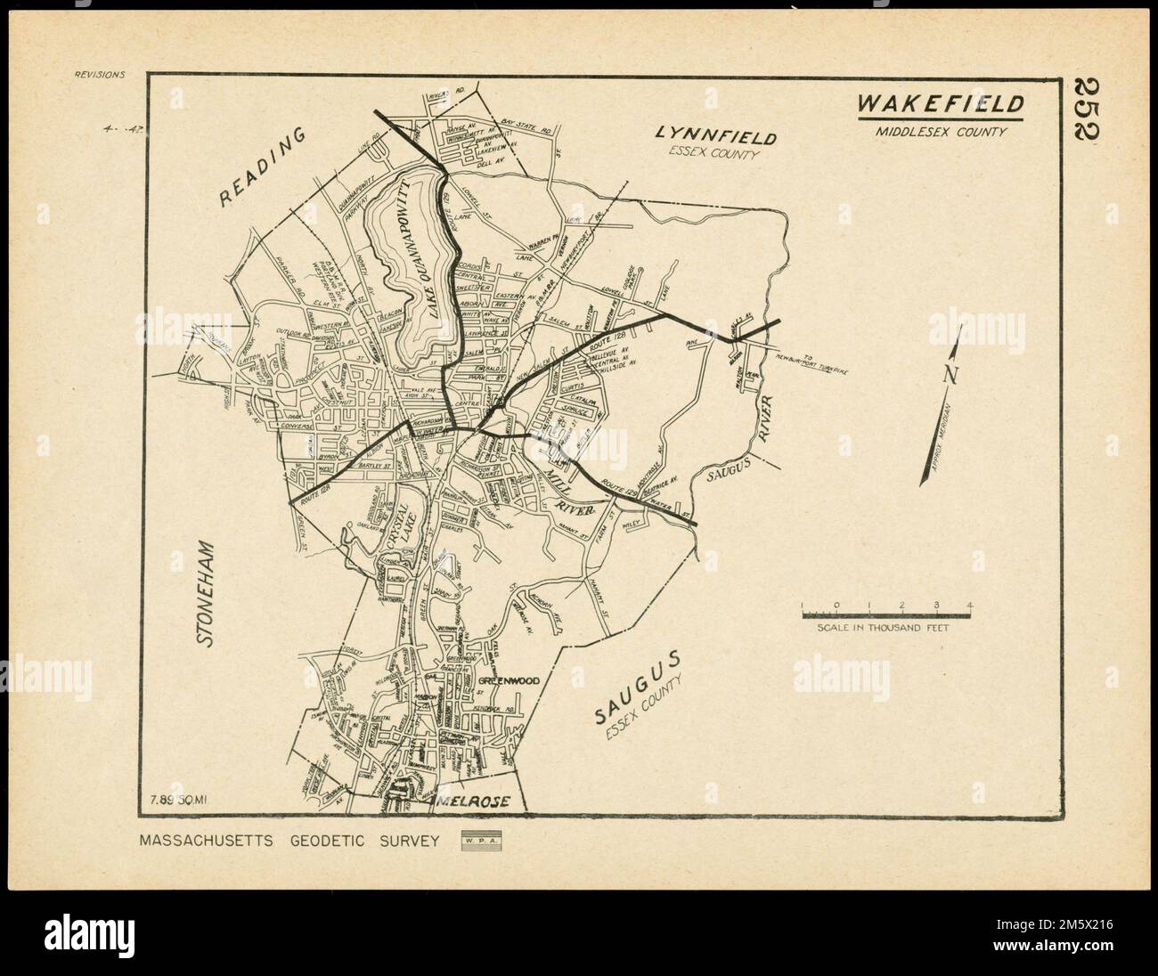 Wakefield, Massachusetts. Map is presumed to be a sheet (page 252) from ...