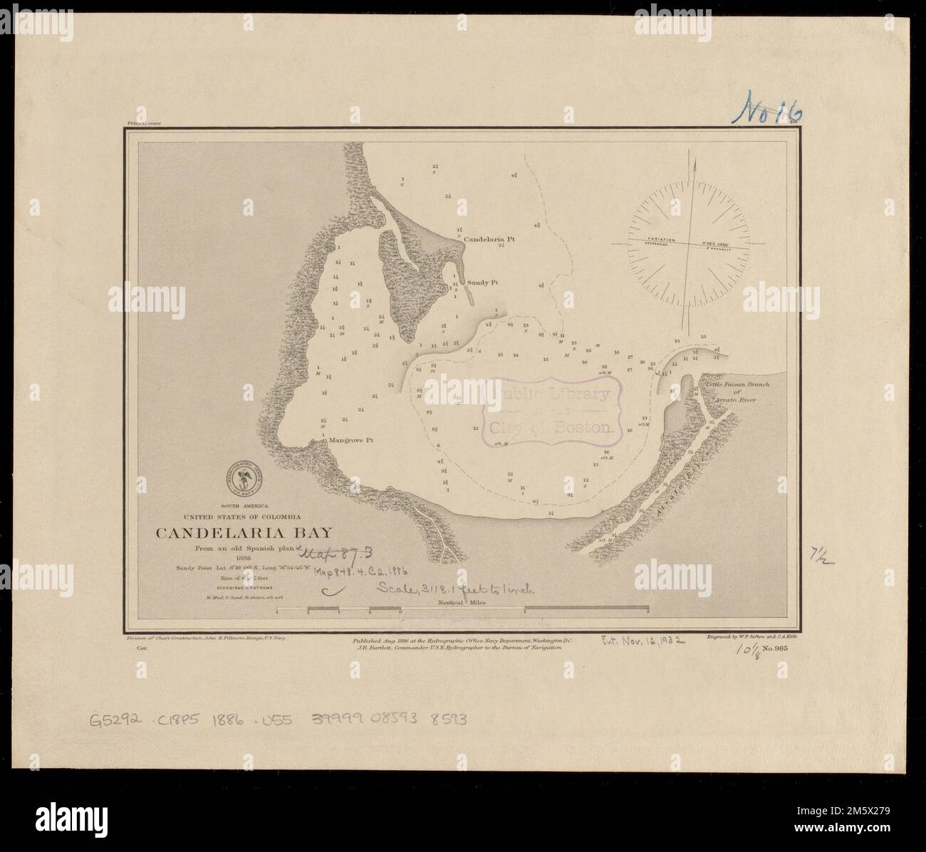 South America, United States of Colombia, Candelaria Bay : from an old ...