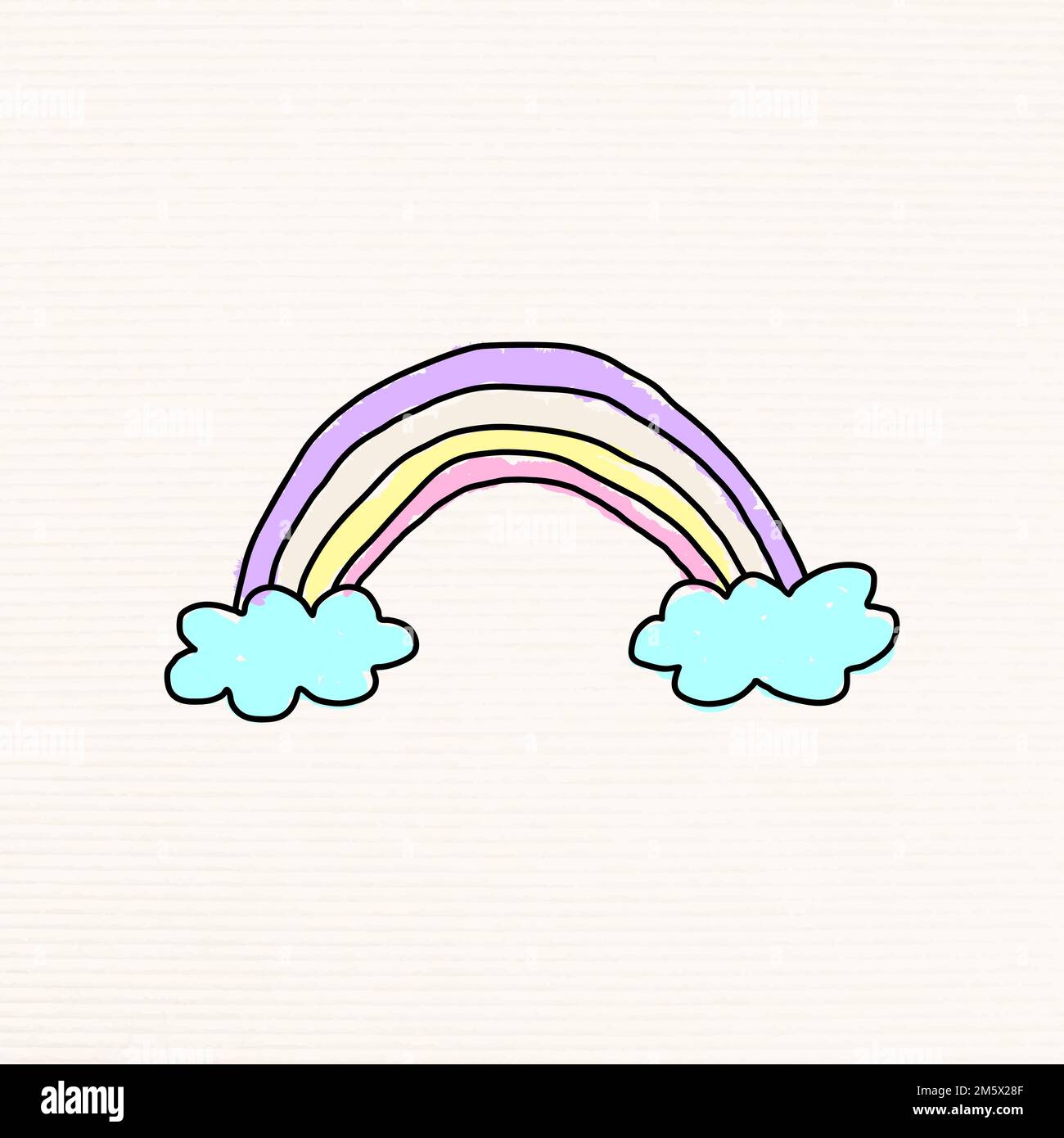 Pastel rainbow doodle style on a beige background vector Stock Vector ...