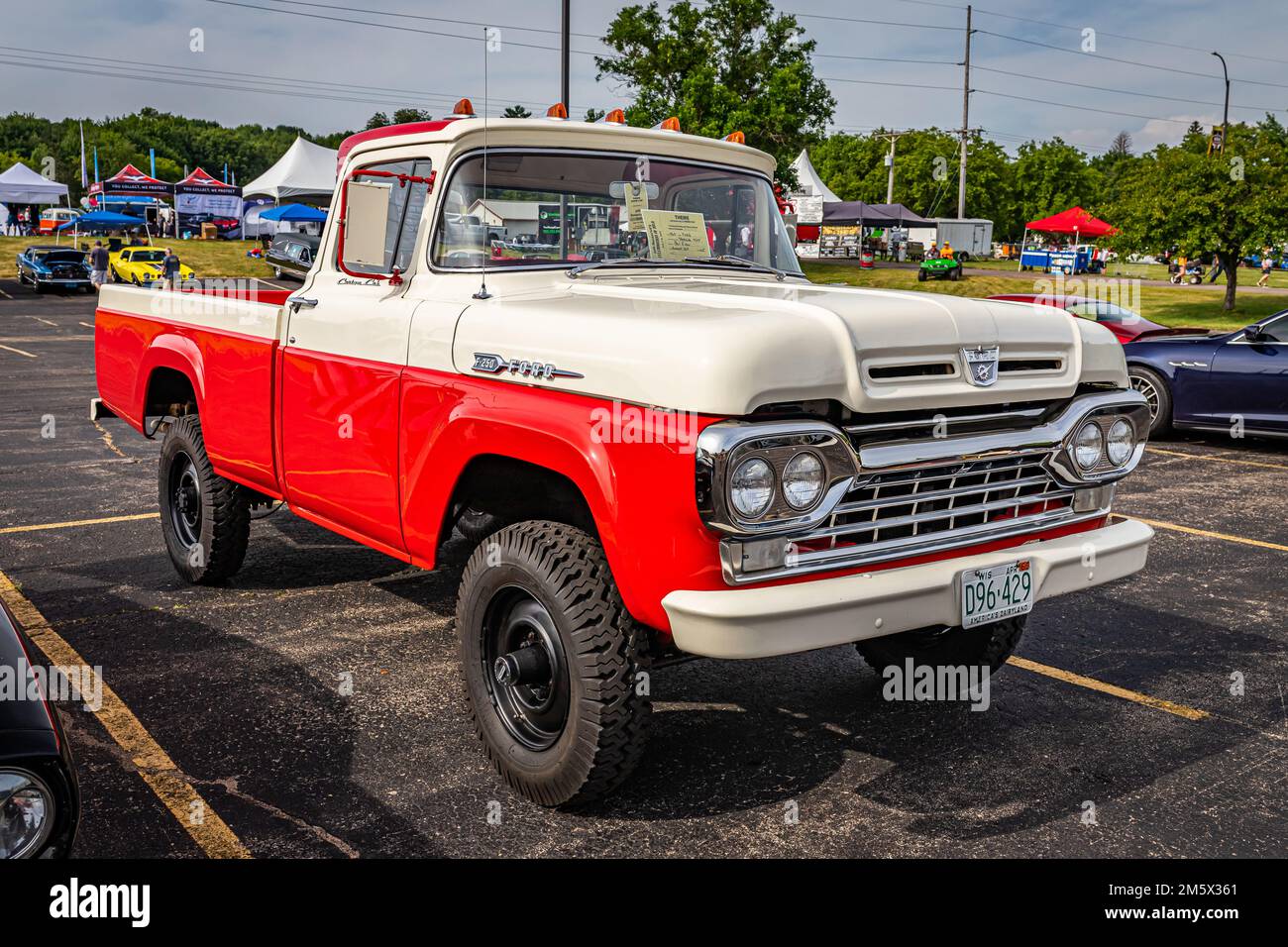 Iola, WI - July 07, 2022: High perspective front corner view of a 1960 ...
