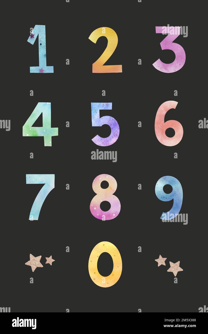 Pastel number font set vector Stock Vector Image & Art - Alamy