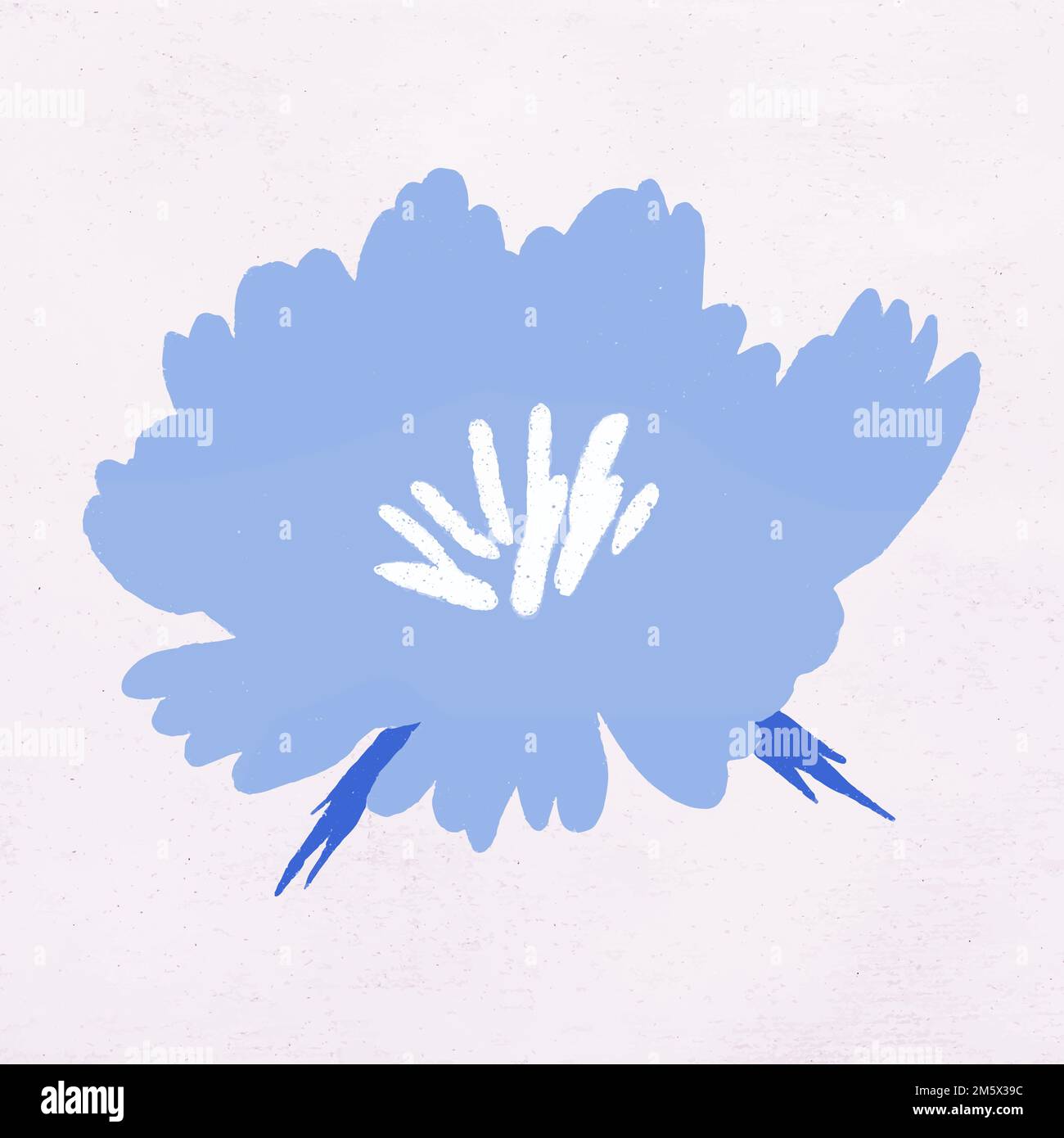 Blue flower hand drawn vector botanical illustration Stock Vector Image ...