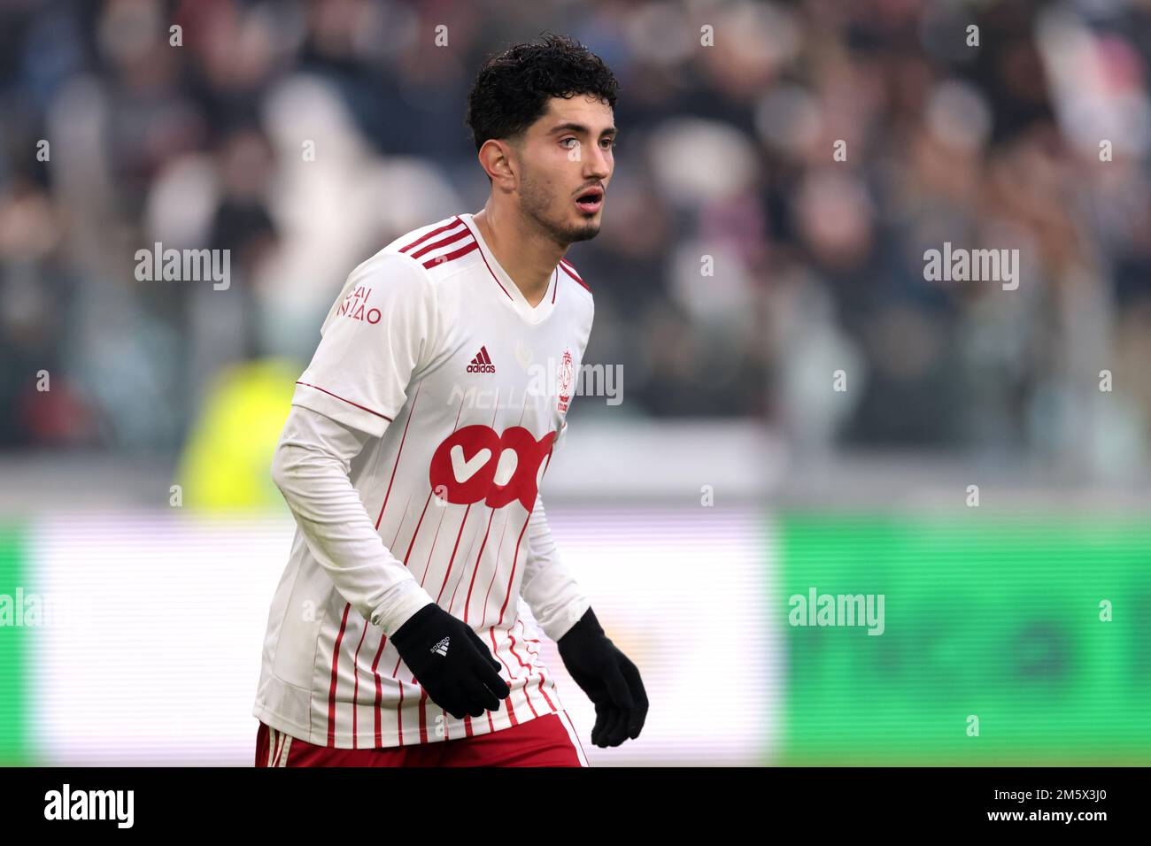 Turin, Italy, 30th December 2022. Steven Alzate of Standard Liege looks ...