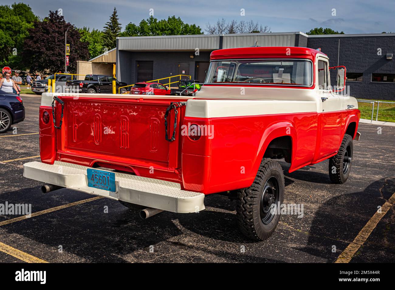 Iola, WI - July 07, 2022: High perspective rear corner view of a 1960 ...