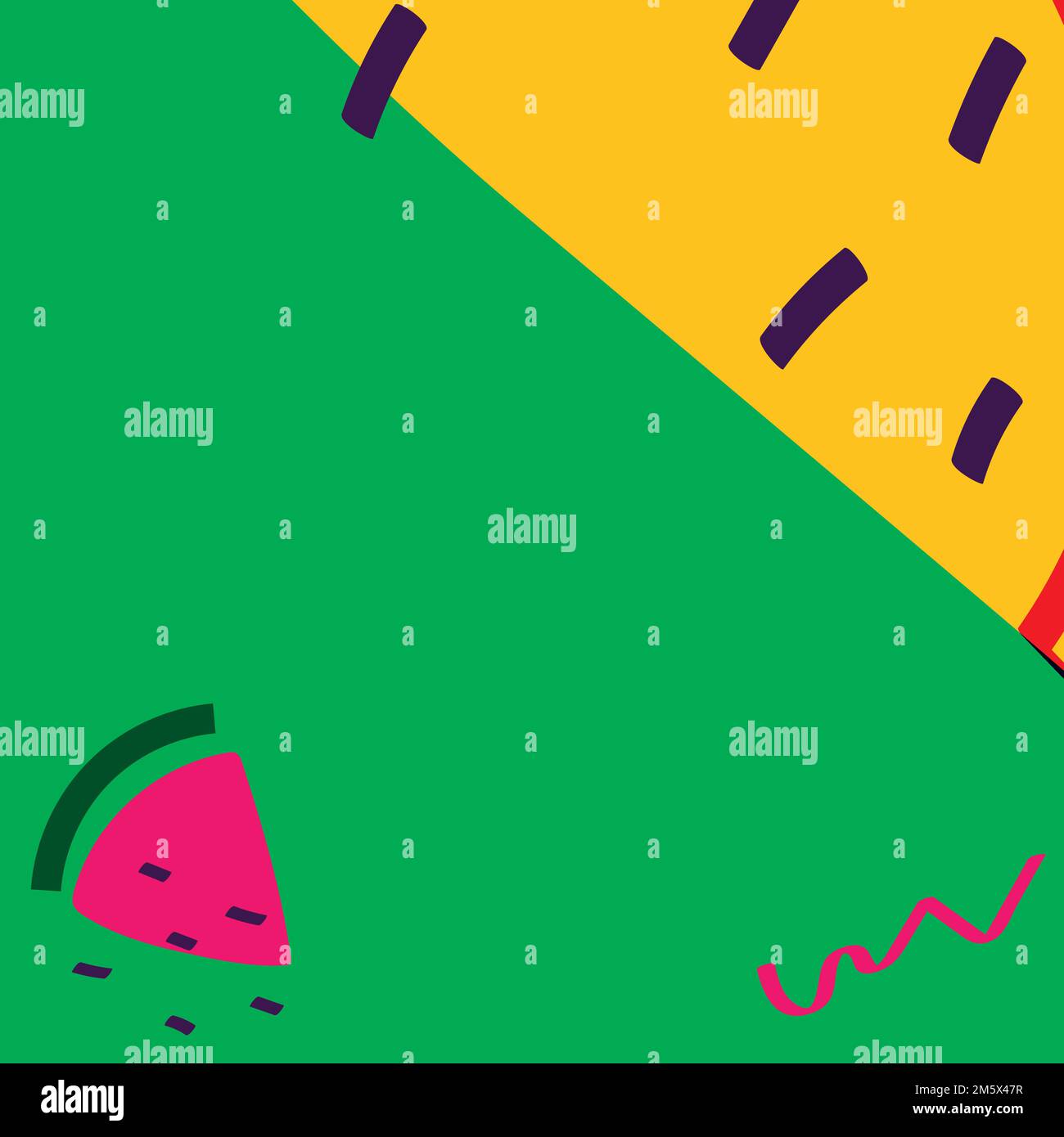 Watermelon fruit on a neon green memphis background design resource ...