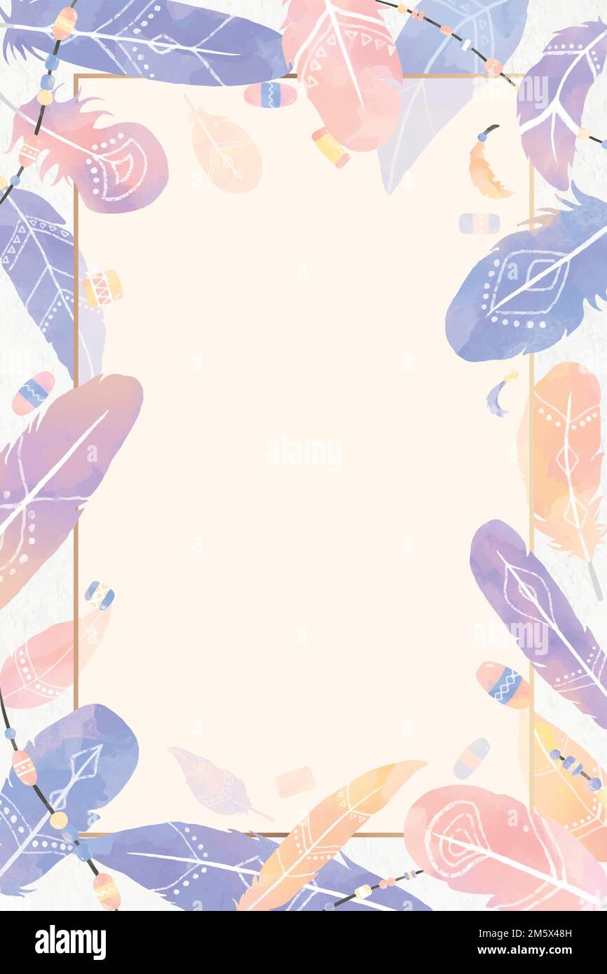 Rectangular Bohemian style frame vector Stock Vector Image & Art - Alamy