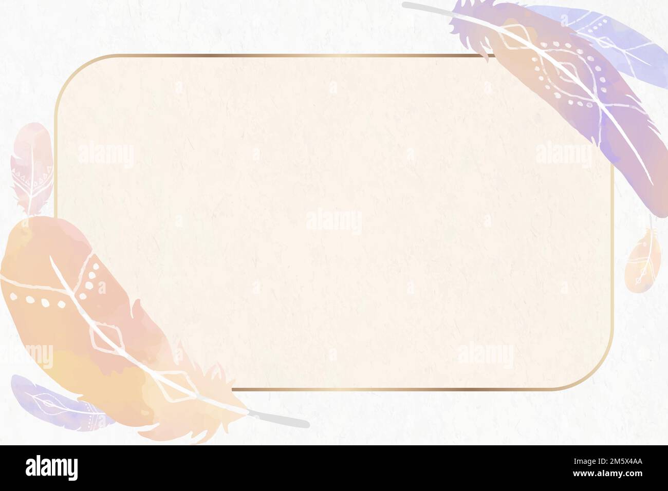 Pastel Bohemian feather frame vector Stock Vector Image & Art - Alamy