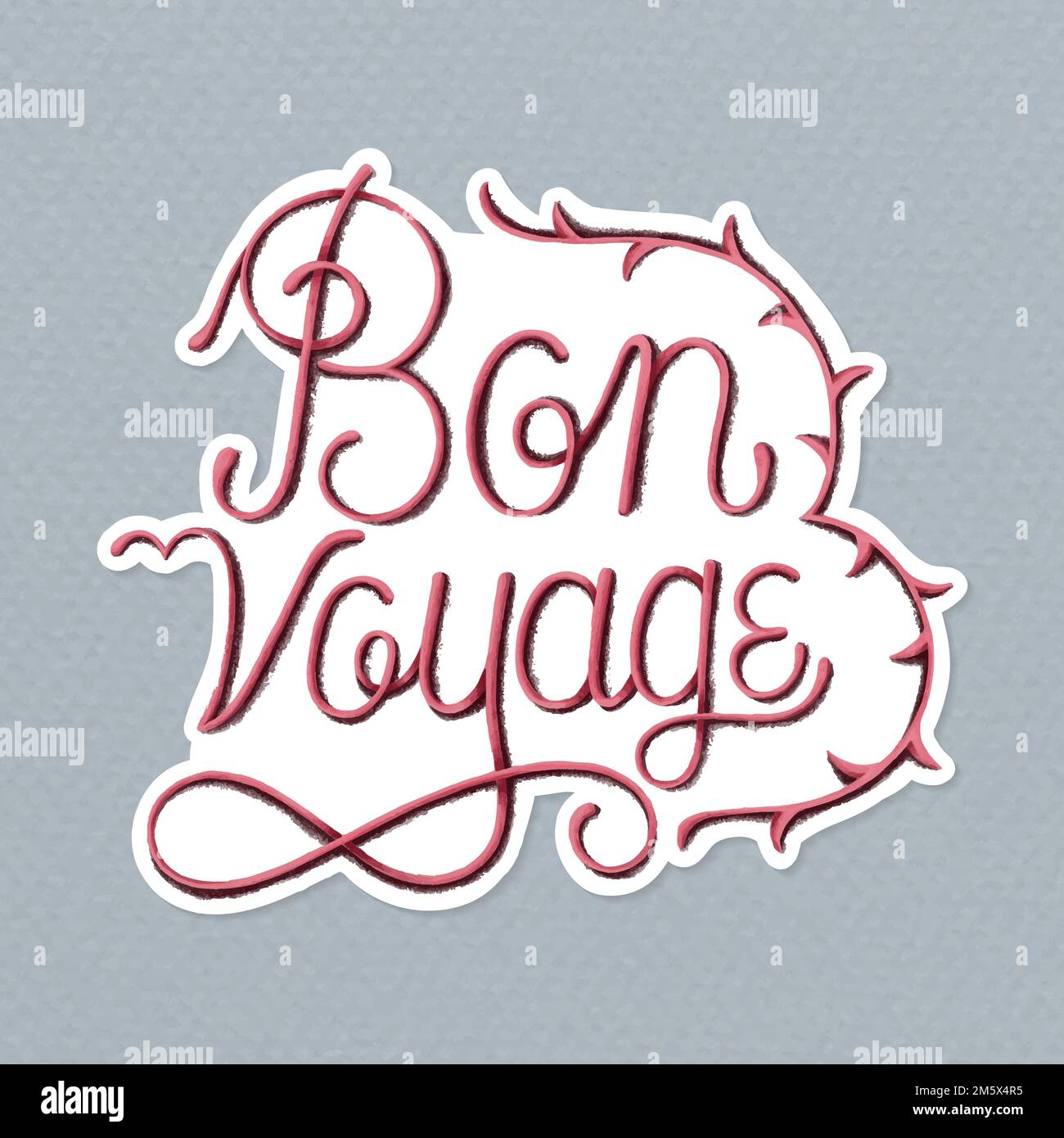 Calligraphy sticker vector bon voyage Stock Vector Image & Art - Alamy