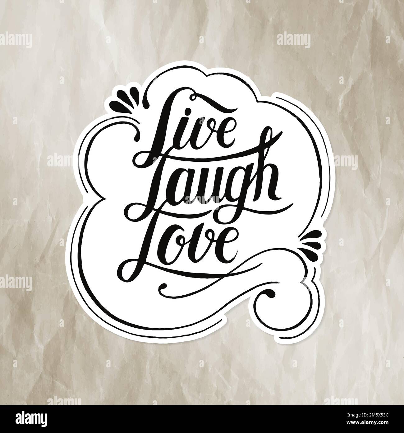 Calligraphy sticker vector live love laugh Stock Vector Image & Art - Alamy