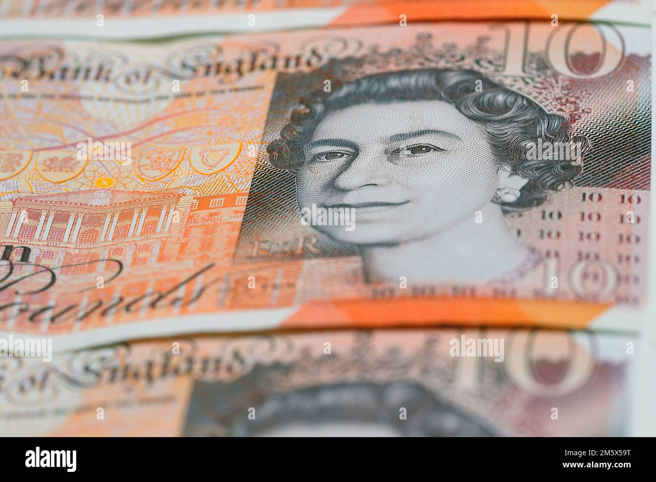 Close up abstract of a British £10 note Stock Photo - Alamy