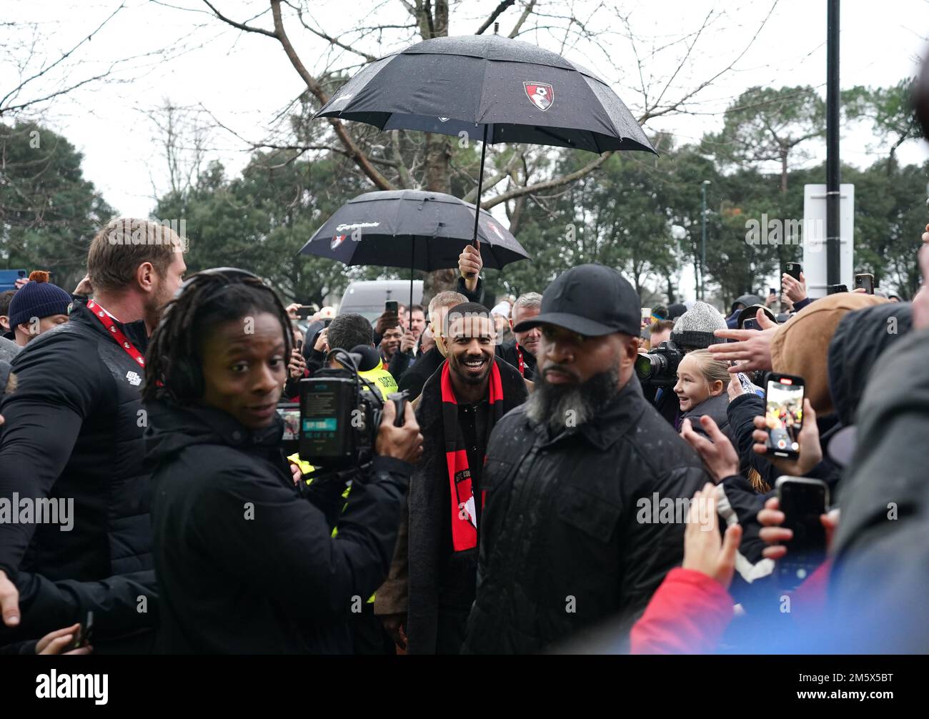Bournemouth co-owner Michael B Jordan arriving ahead of the Premier ...