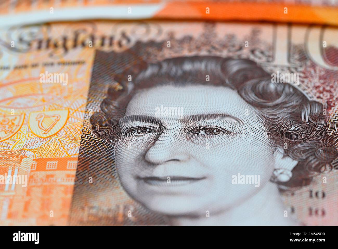 Close up abstract of a British £10 note Stock Photo - Alamy