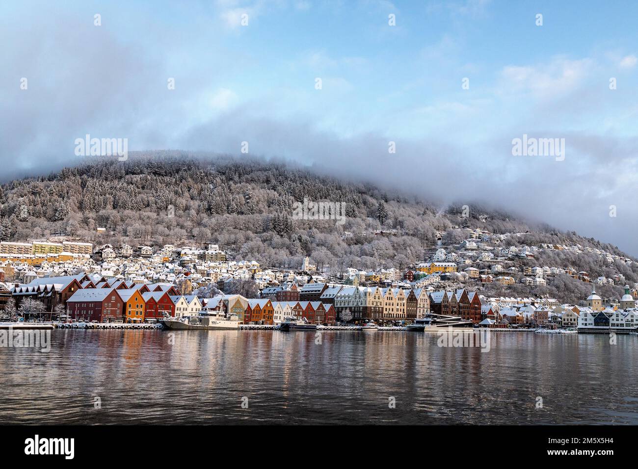 Bryggen, the old port area of bergen, Norway. Vessels Volt Collector II ...