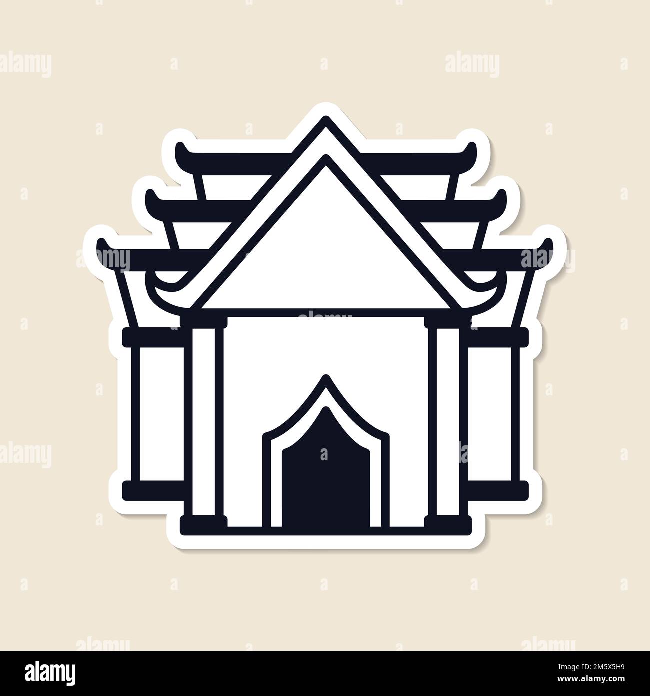 Buddhist temple sticker design element vector Stock Vector Image & Art ...