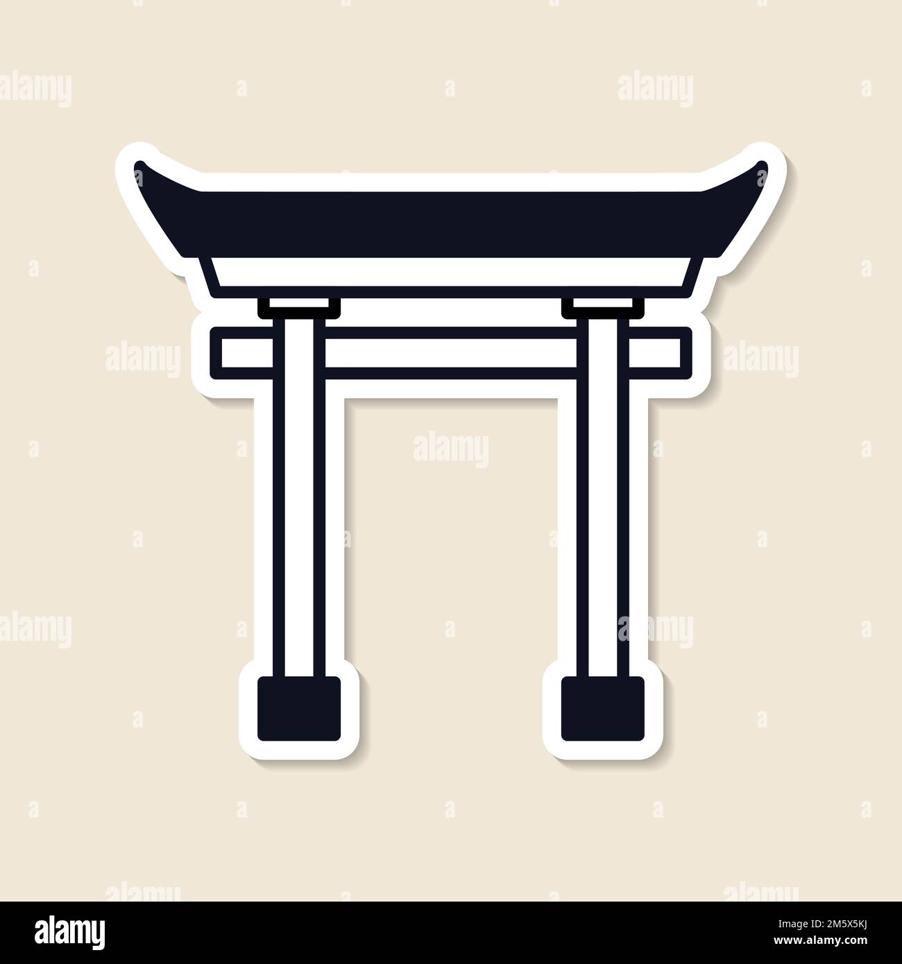 Japanese Torii gate sticker design element vector Stock Vector Image ...