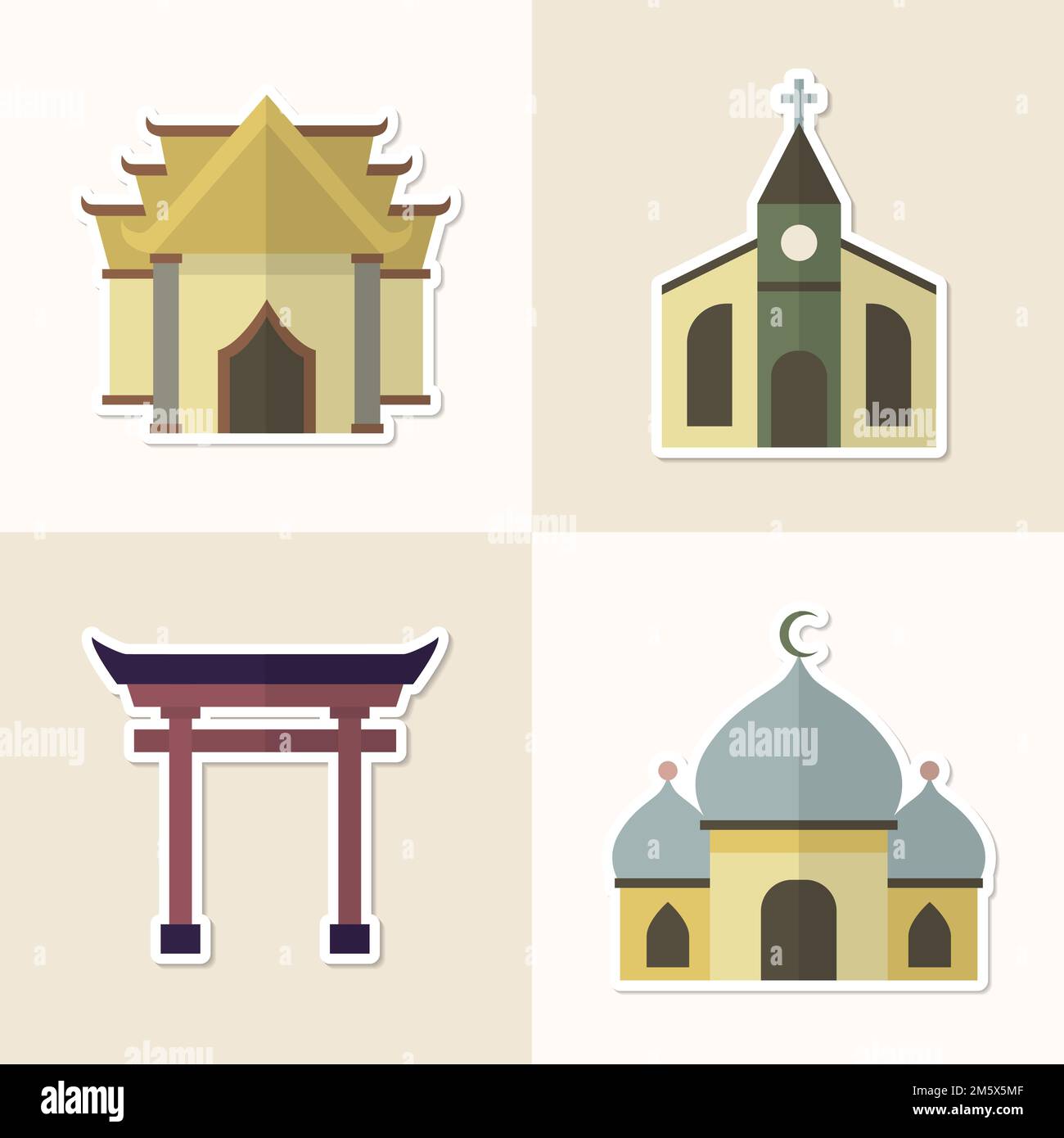 Mixed religious symbols sticker set vector Stock Vector Image & Art - Alamy