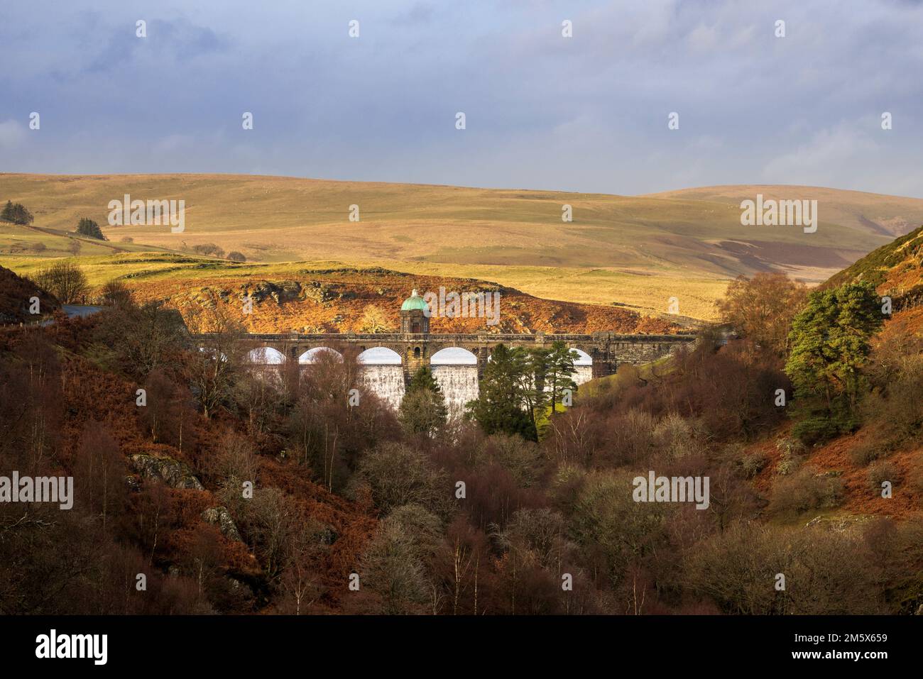The domed valve tower of the Craig Goch Reservoir dam in the Elan ...