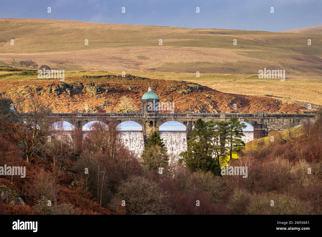 The domed valve tower of the Craig Goch Reservoir dam in the Elan ...