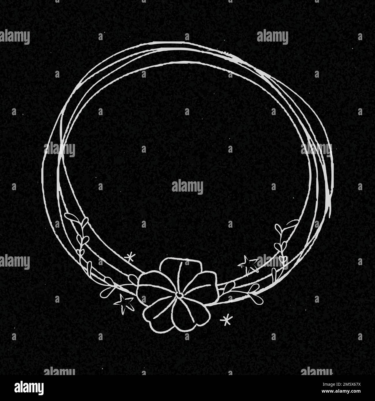 Floral line art frame design element vector Stock Vector Image & Art ...