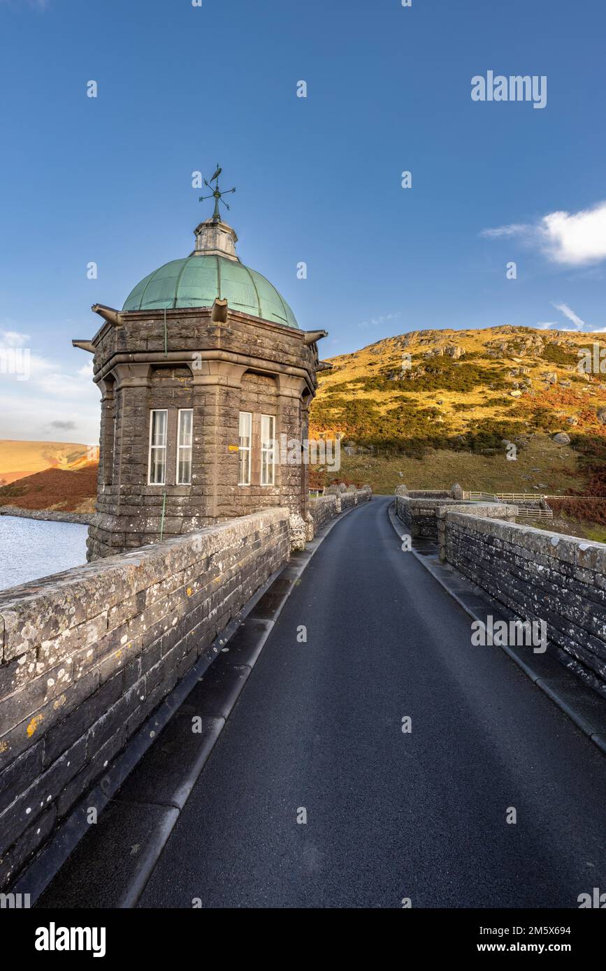 The Craig Goch Reservoir Dam in the Elan Valley, Powys, Wales Stock ...