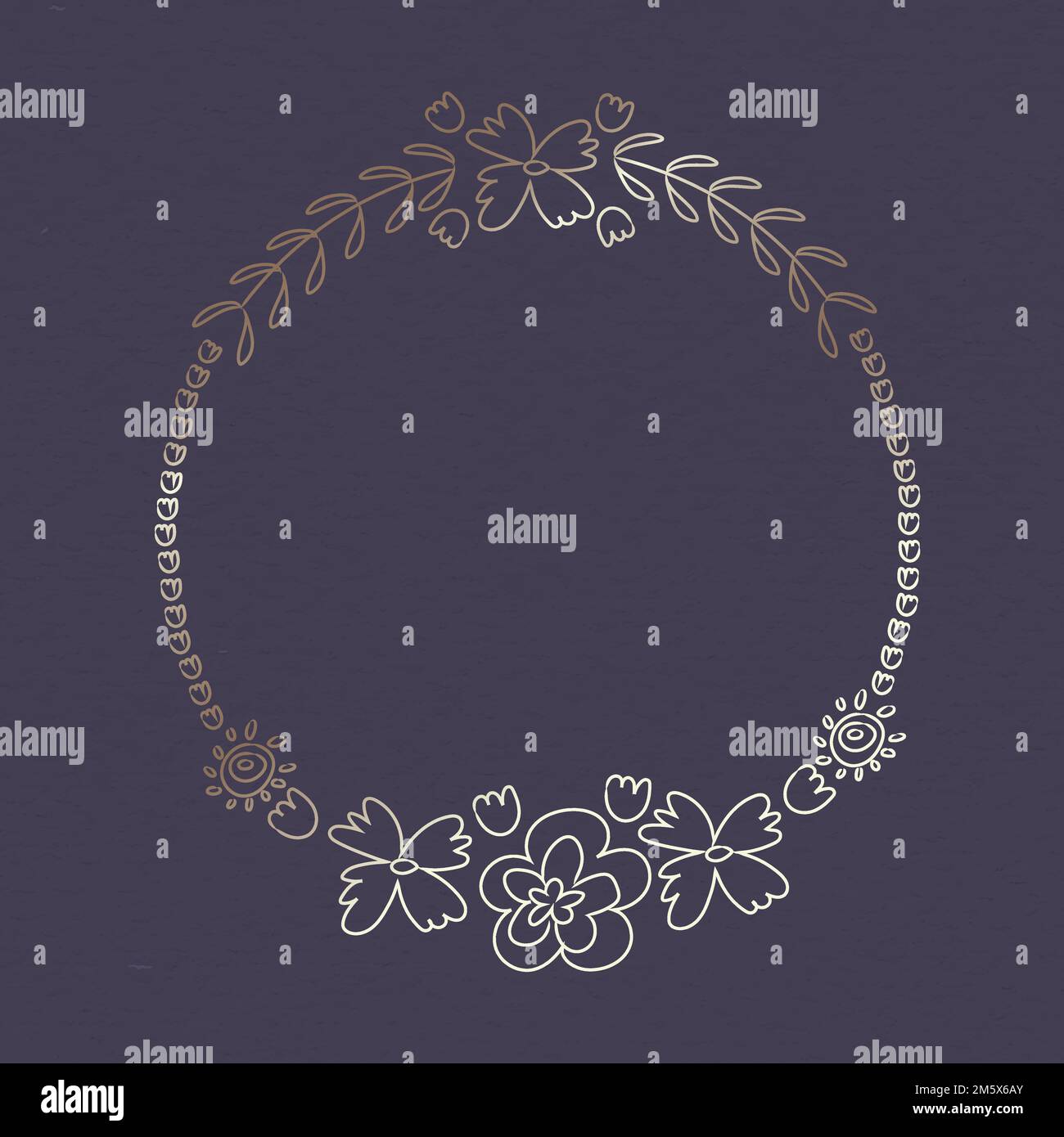 Cute doodle floral wreath vector Stock Vector Image & Art - Alamy