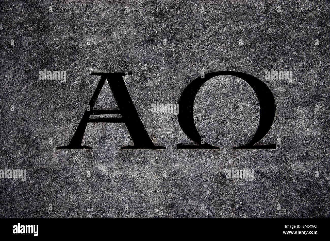 Alpha and Omega, The begin and the end, Christianity Stock Photo - Alamy