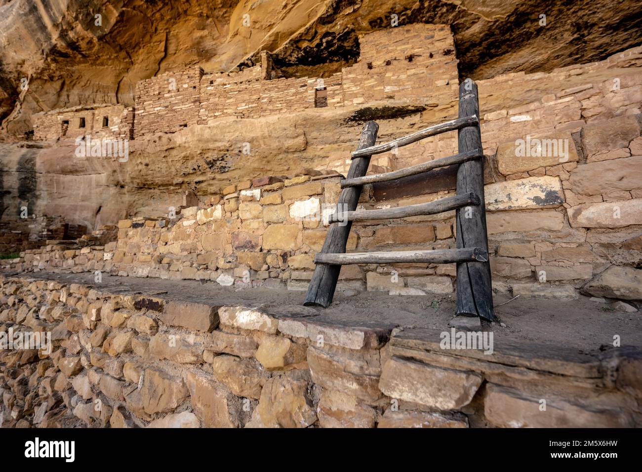 Short Ladder Connects Levels of Cliff Dwelling in Mesa Verde National ...
