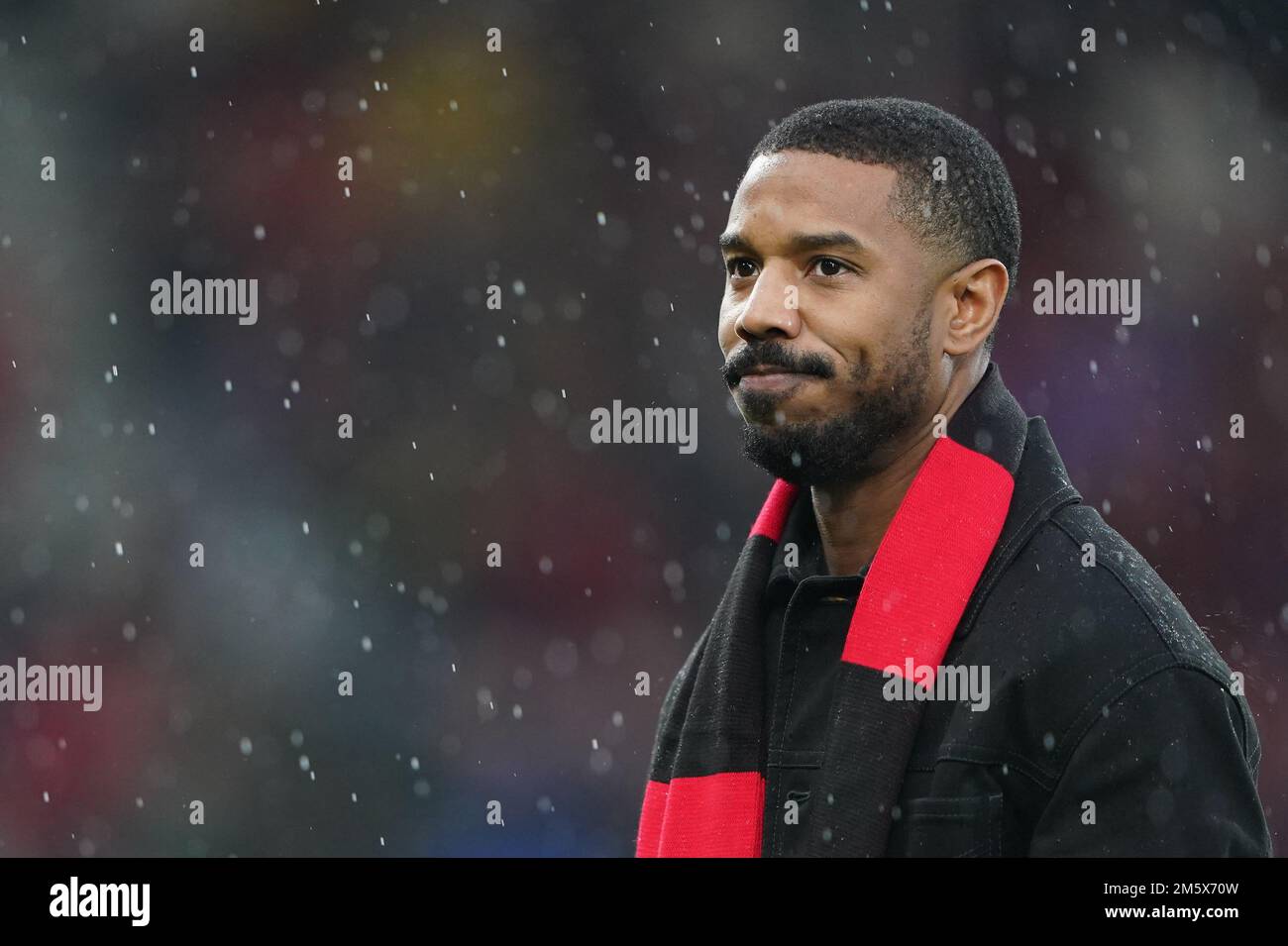 Bournemouth co-owner Michael B Jordan on the pitch ahead of the Premier ...