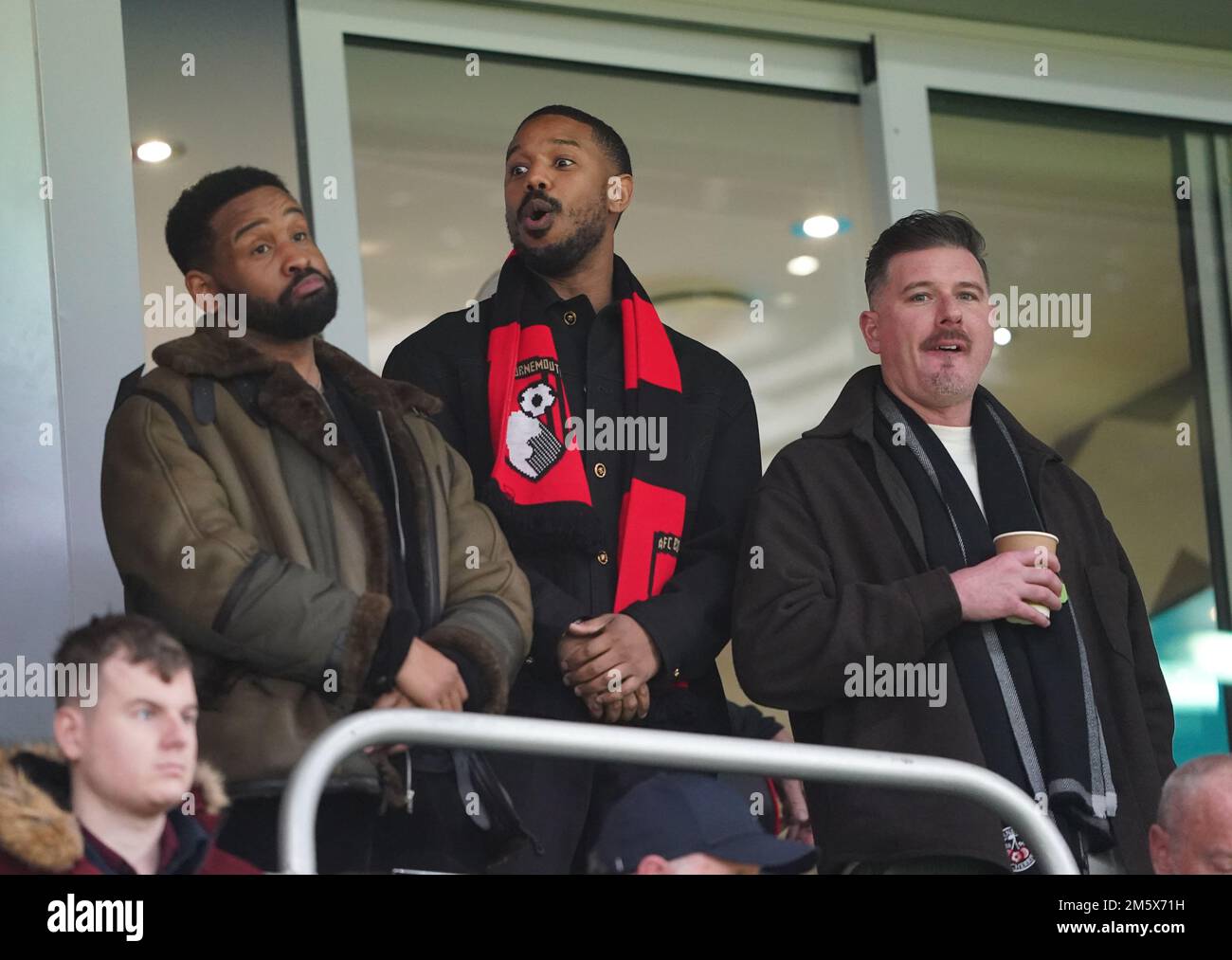 Bournemouth co-owner Michael B Jordan in the stands ahead of the ...
