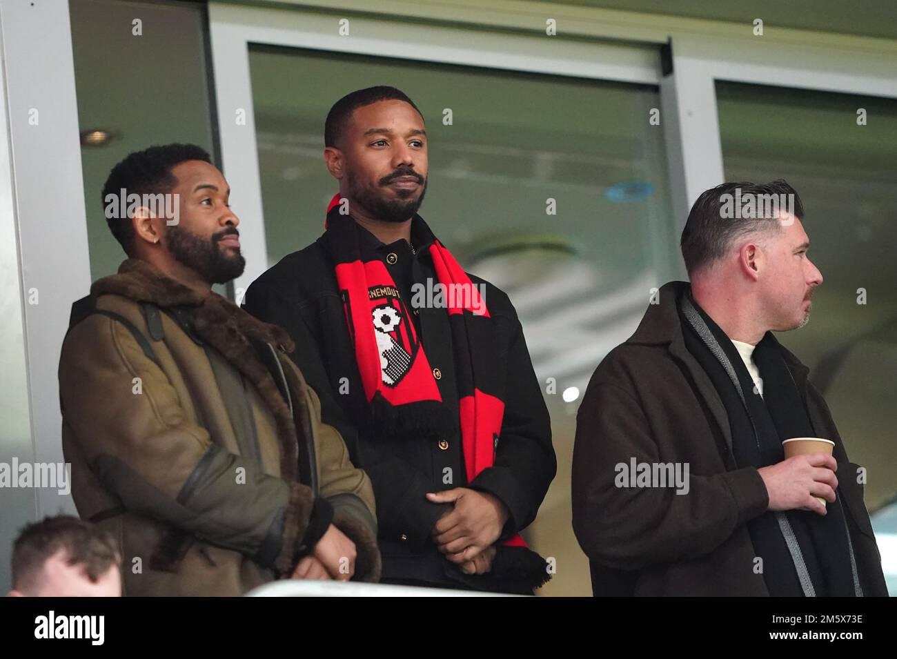 Bournemouth co-owner Michael B Jordan in the stands ahead of the ...