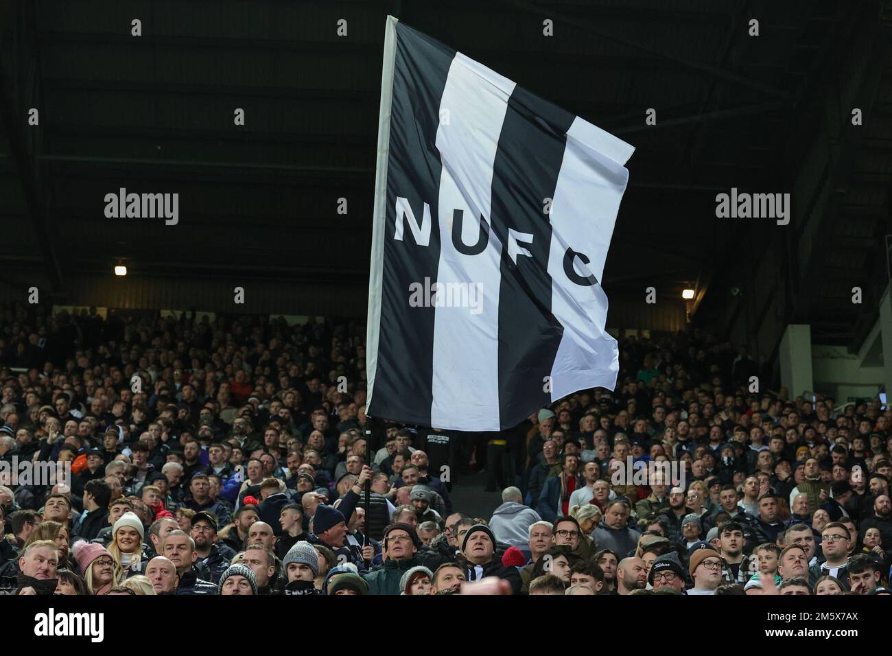 Newcastle, UK. 31st Dec, 2022. Newcastle United fans with a tifo ...