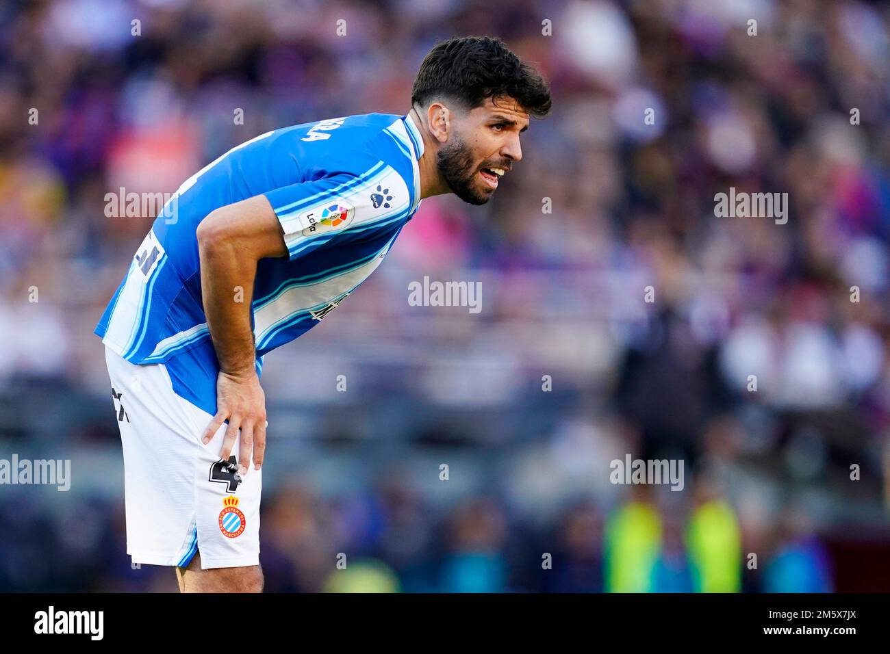 Leandro Cabrera of RCD Espanyol during the La Liga match between FC ...