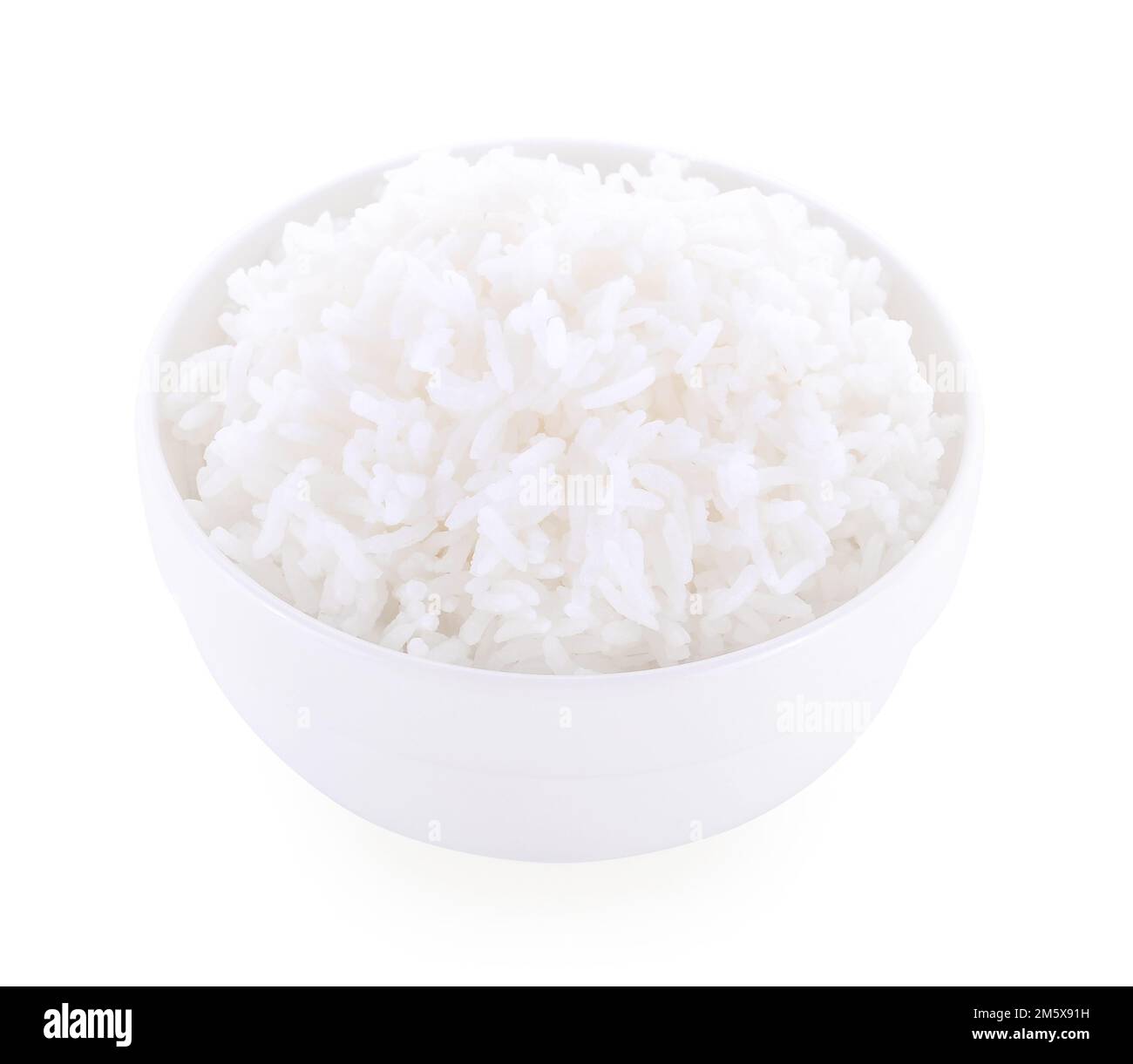 rice in bowl isolated on white background Stock Photo - Alamy