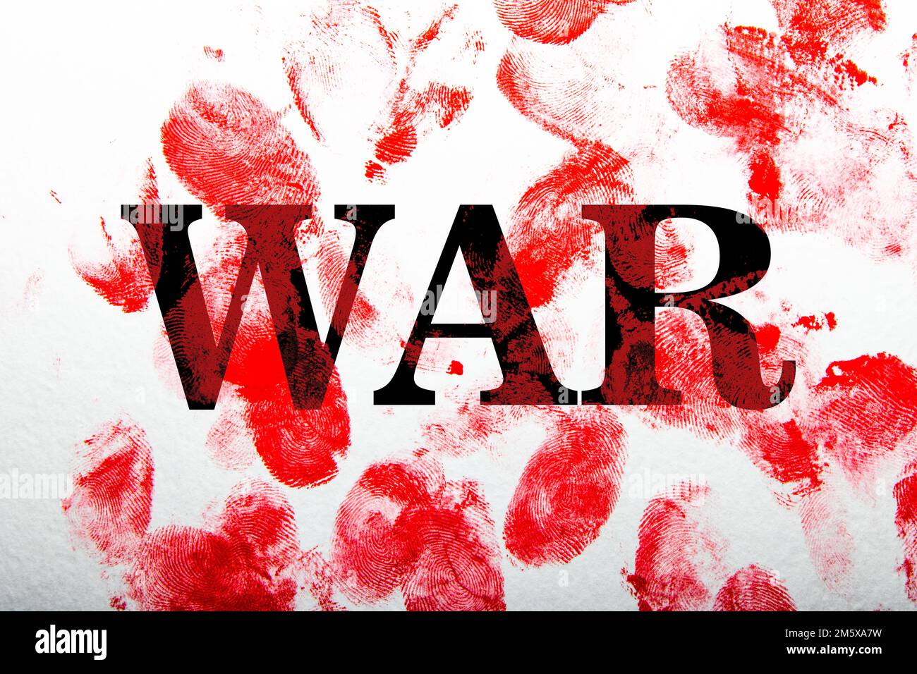 Bloods Finger prints with text War Stock Photo - Alamy