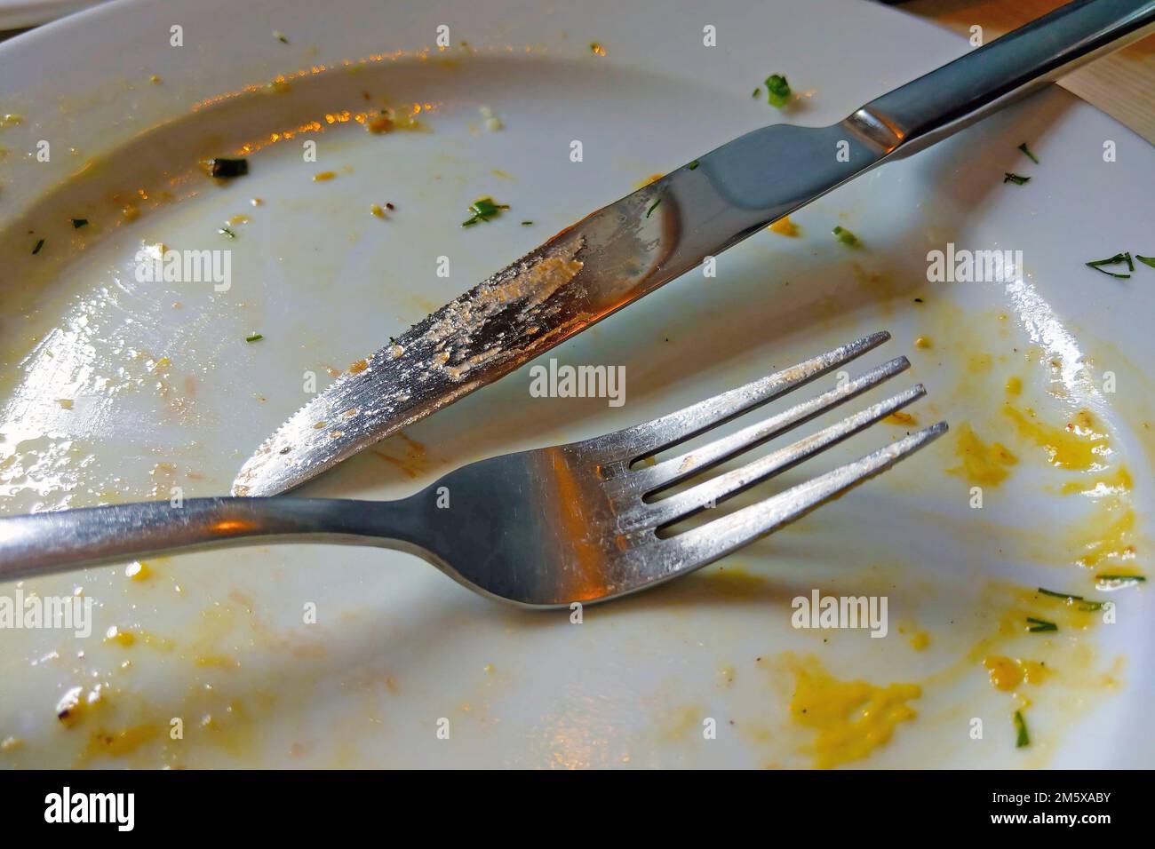 Empty dinner plate after meal hi-res stock photography and images - Alamy