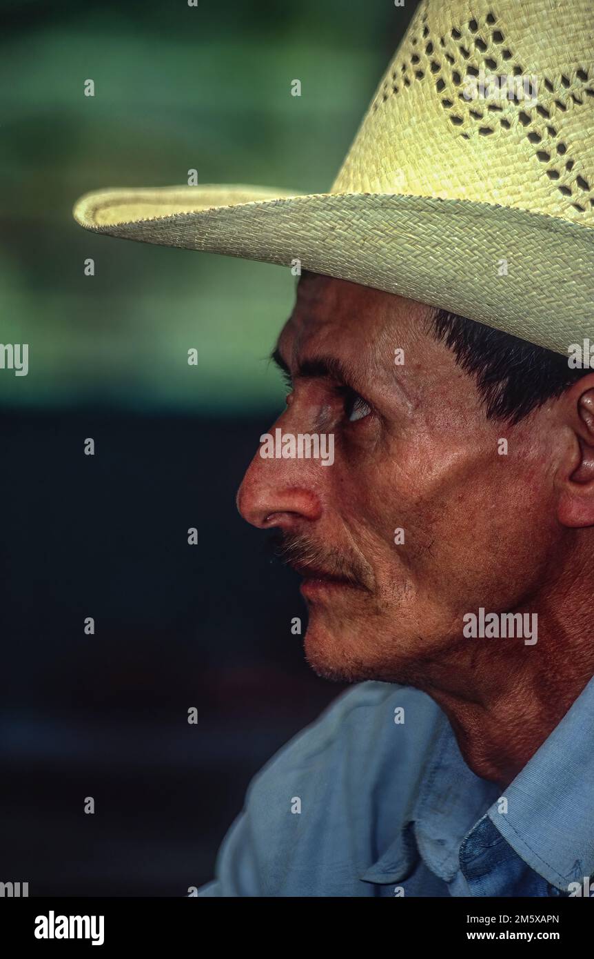 San Luis Planes, Honduras. Facial Profile of a Farmer Stock Photo - Alamy