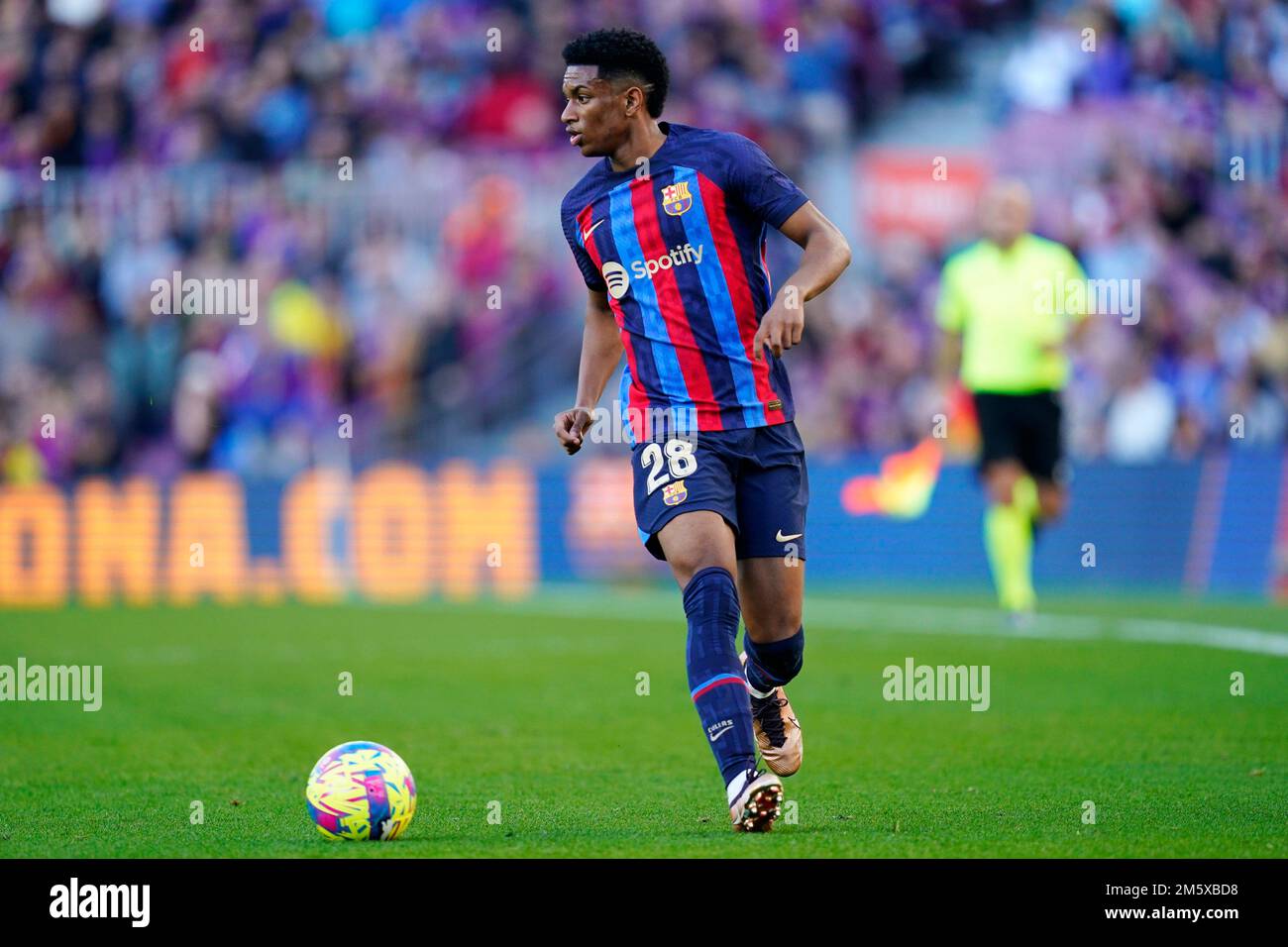 Alejandro Balde of FC Barcelona during the La Liga match between FC Barcelona and RCD Espanyol ...