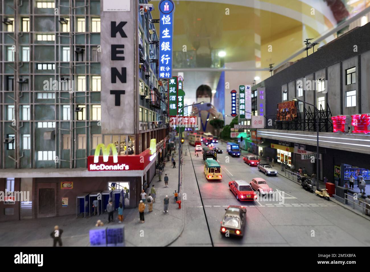 A miniature model of the Kwun Tong district is seen during HHur Hong ...