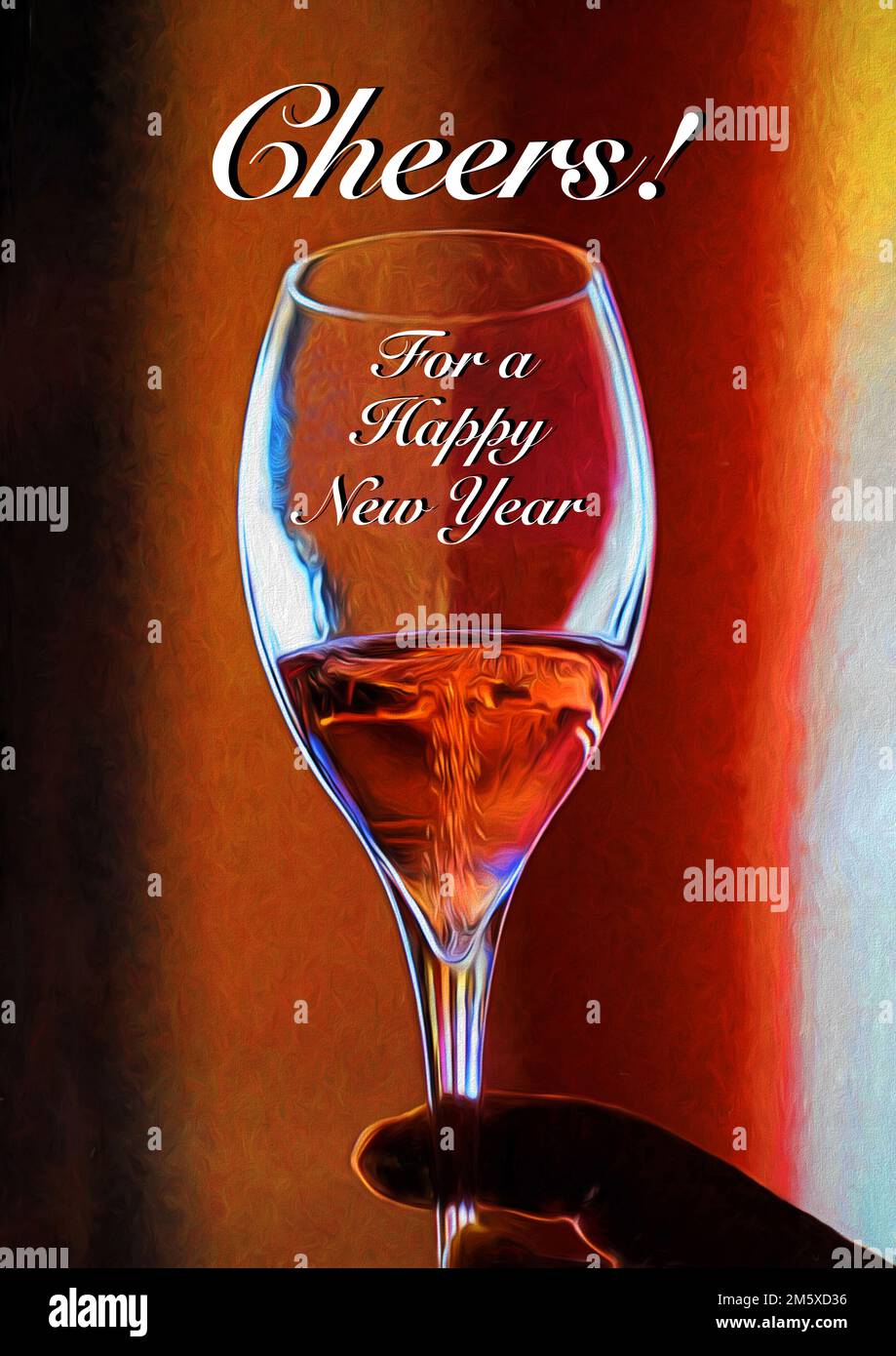Digital photo painting (illustration) of glass of Champagne (AKA ...