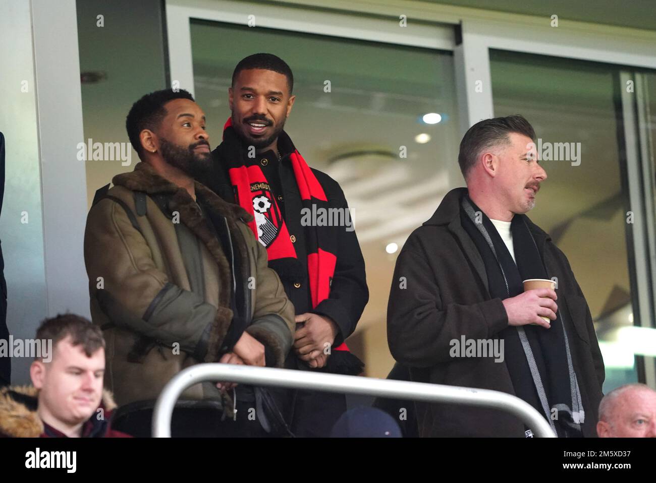 Bournemouth co-owner Michael B Jordan in the stands during the Premier ...