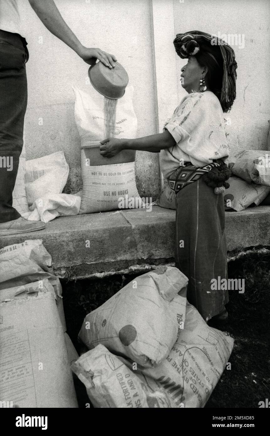 Guatemala, April 1986; Distribution of bulgawheat, milk and oil by the ...