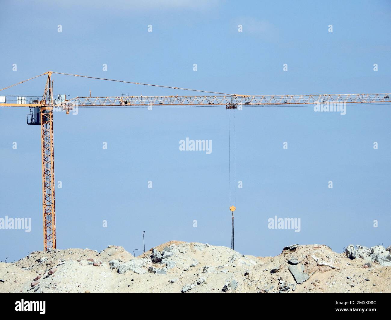 A construction site of new residential buildings and high rise with ...