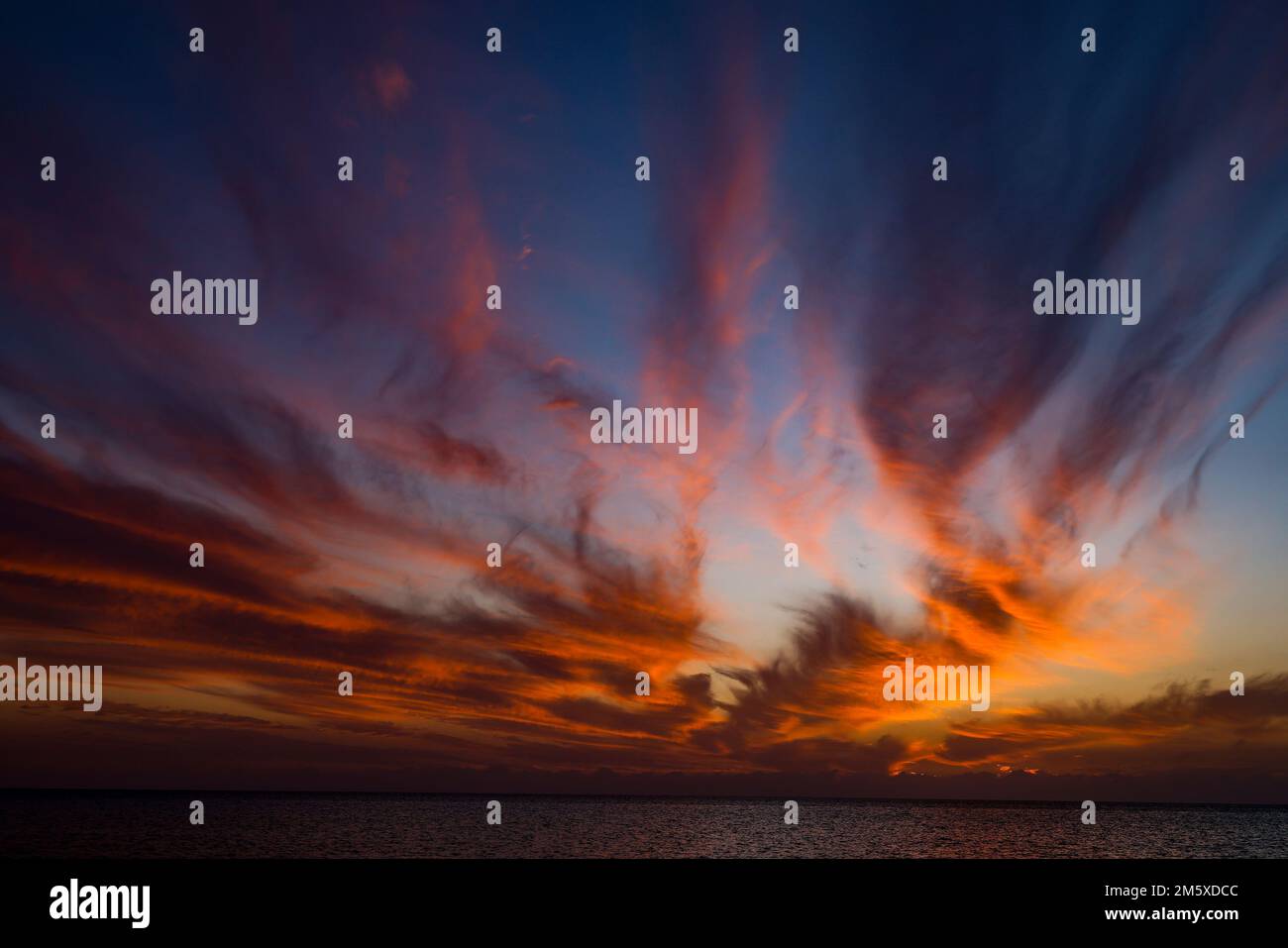 Sunset during the Prologue of the Dakar 2023, on December 31, 2022 near ...