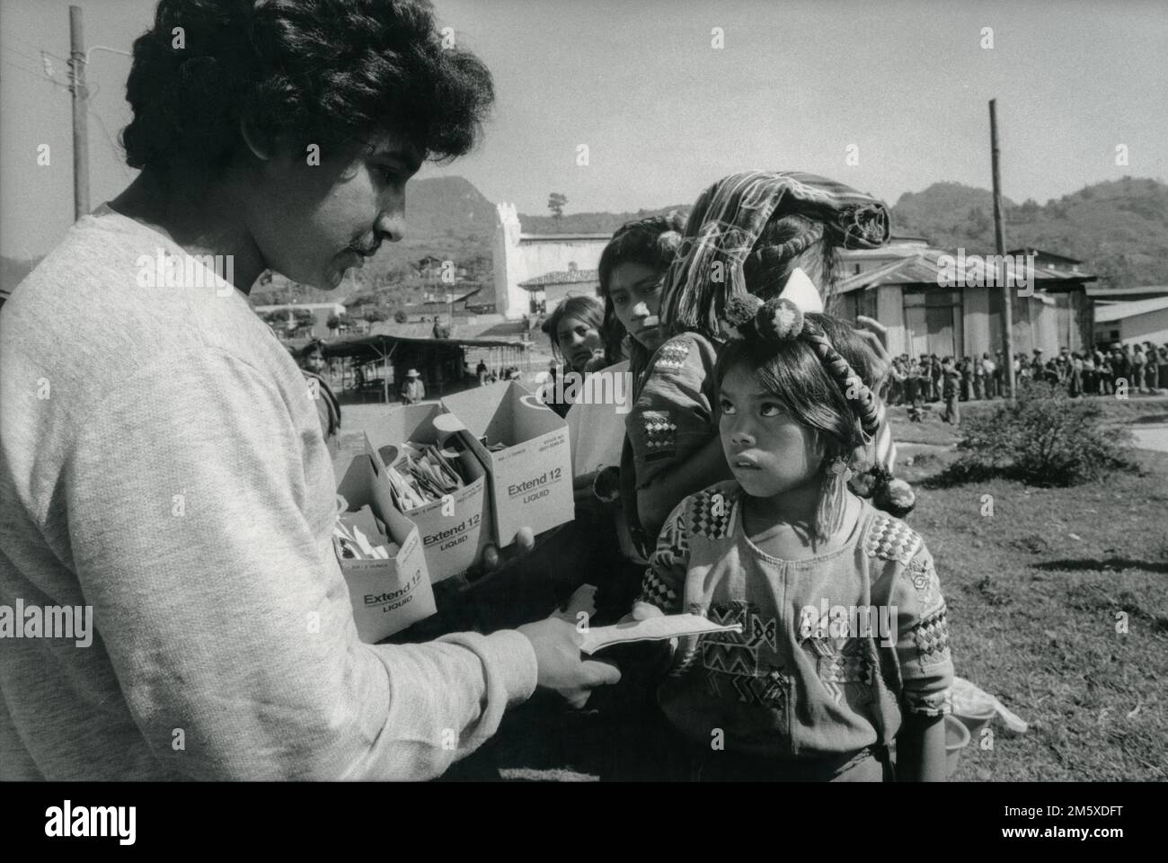Guatemala, April 1986; Distribution of bulgawheat, milk and oil by the ...