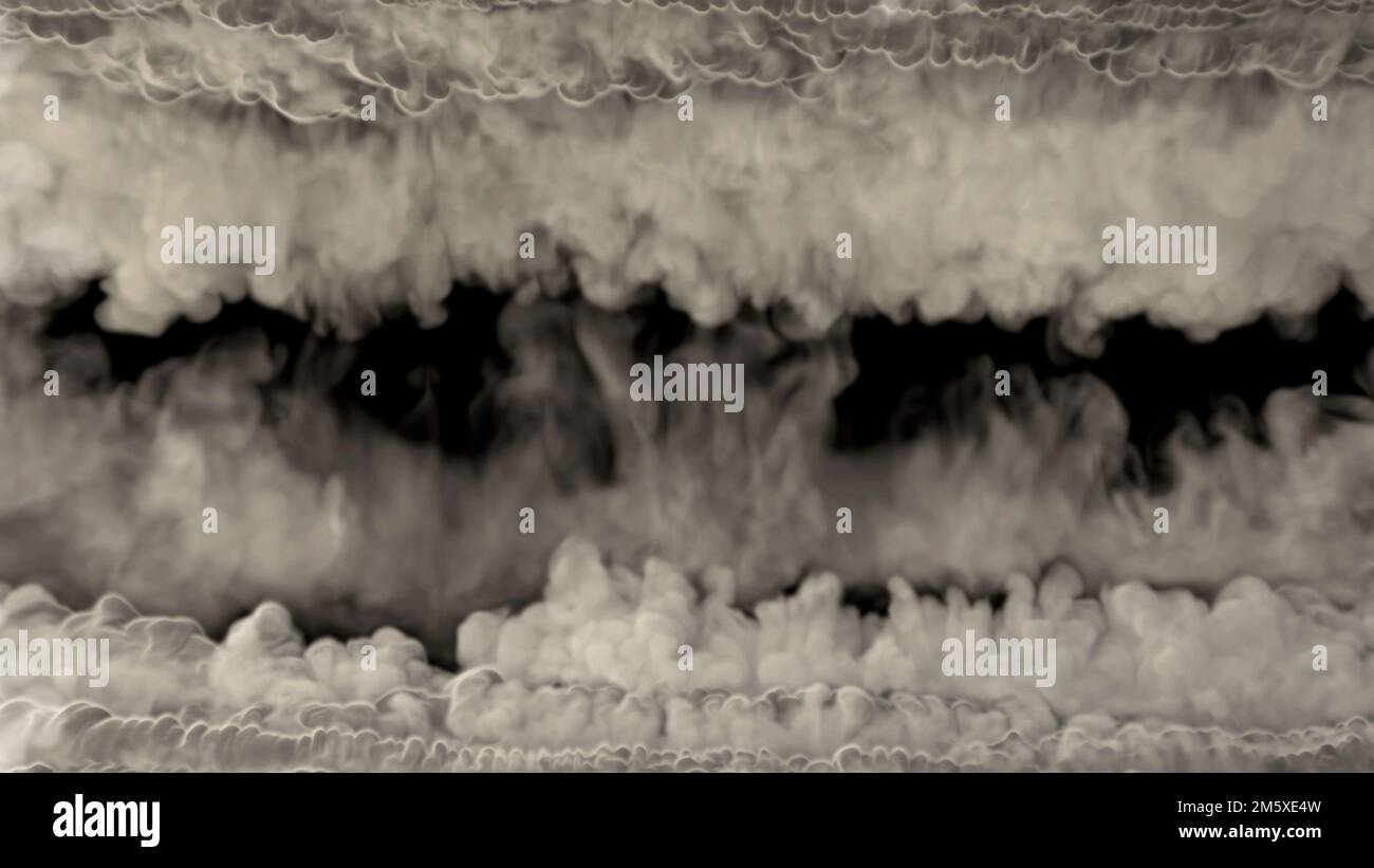 Top - bottom screen frame of thick smoke, isolated - object 3D ...
