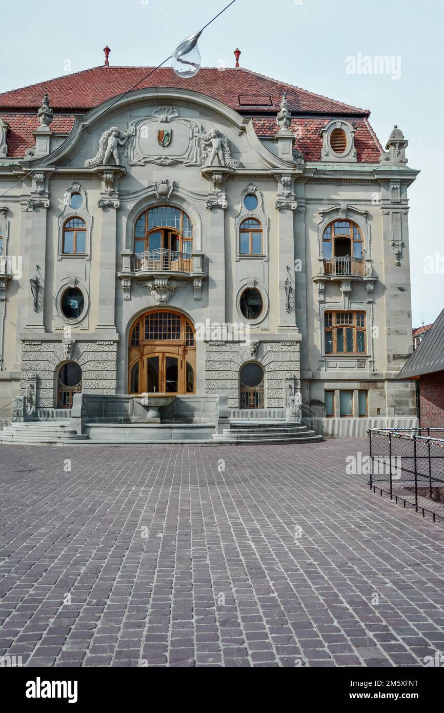 A vertical shot of a historical building in the city center of Colmar ...