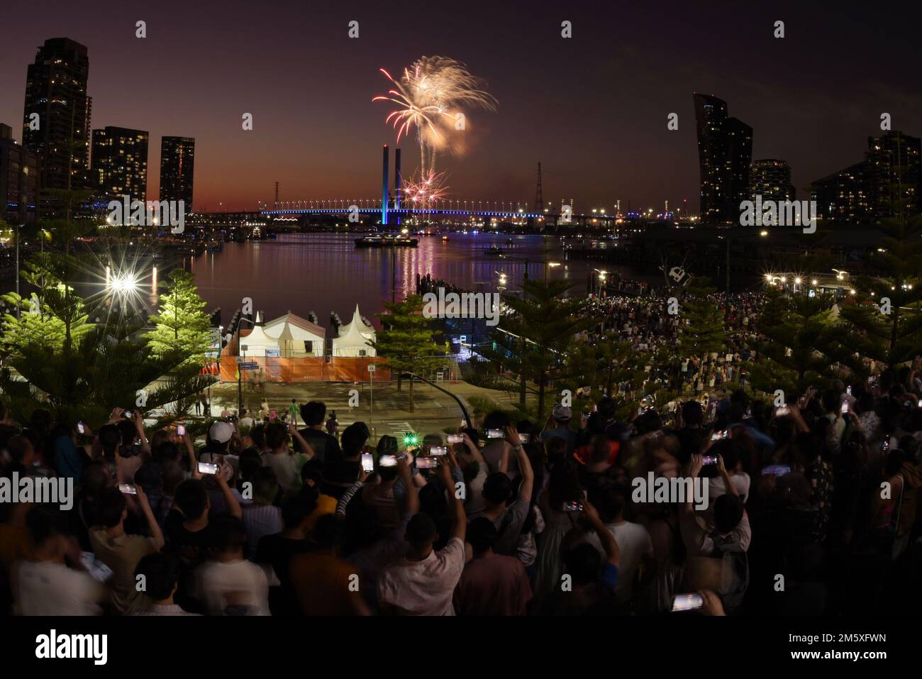 Melbourne, Australia. 01st Jan, 2023. A large number of people watching ...