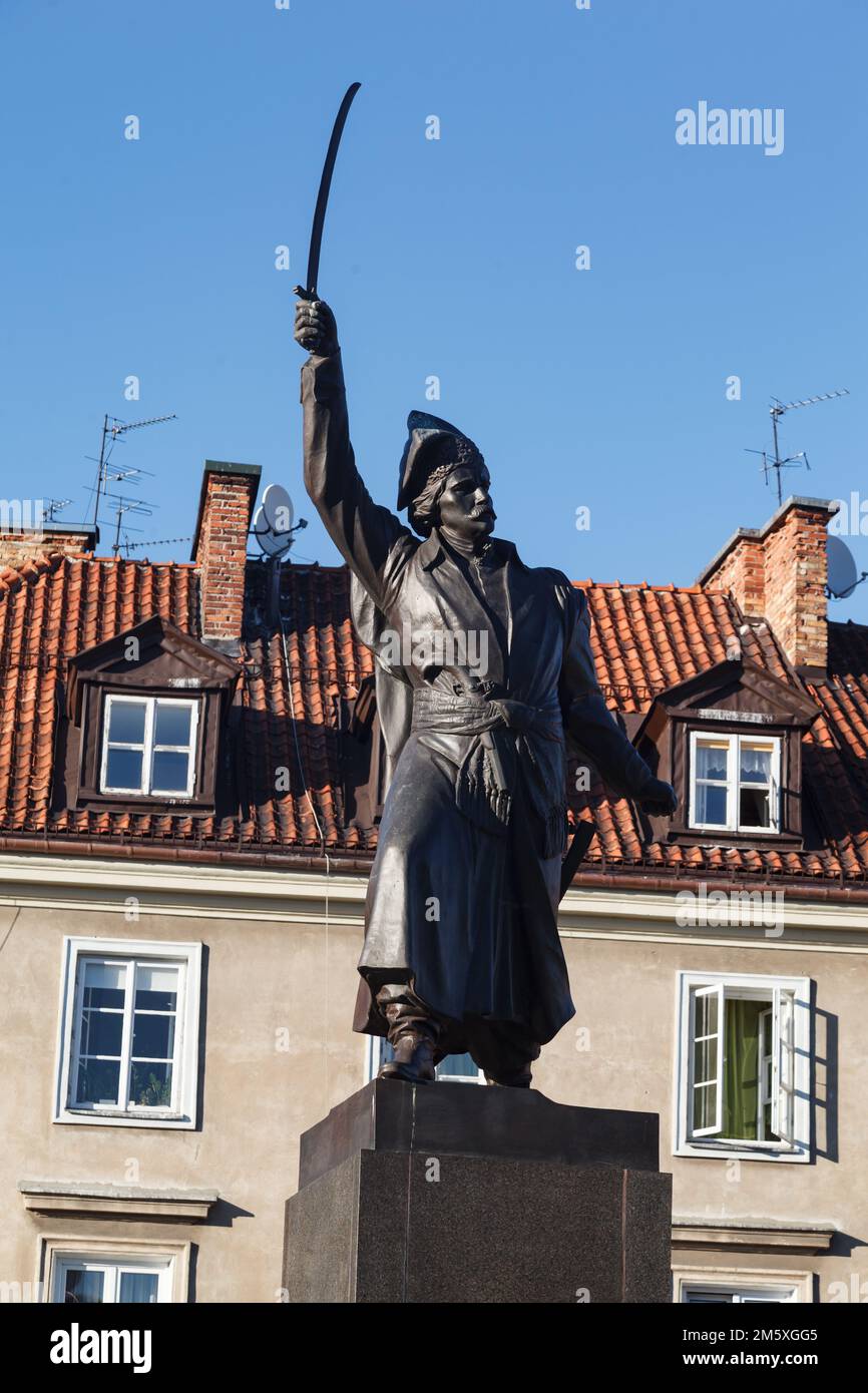 A vertical shot of monument to Jan Kilinski and the historical ...