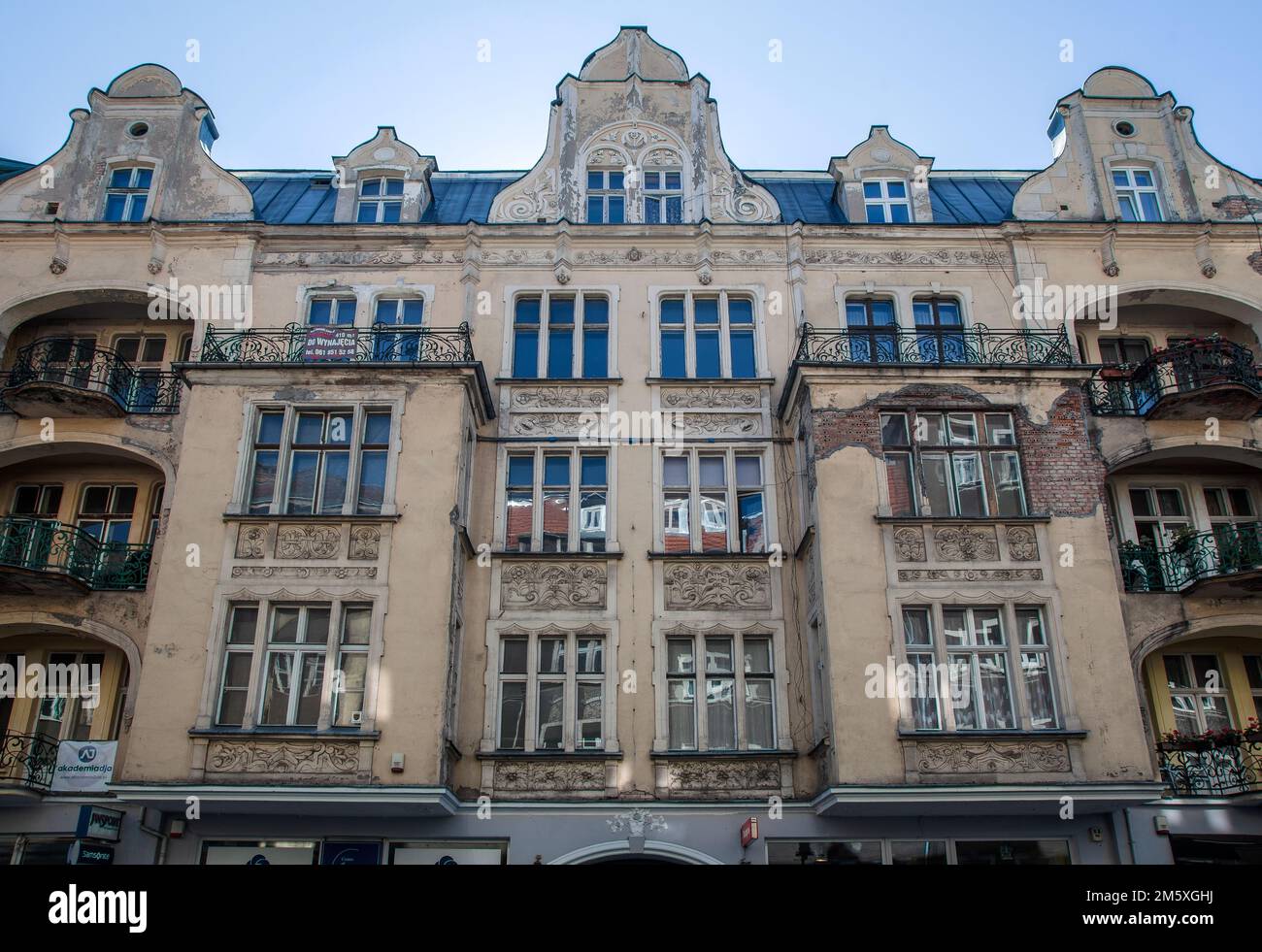 an Adorned historical building in old market square, Poznan, Poland ...